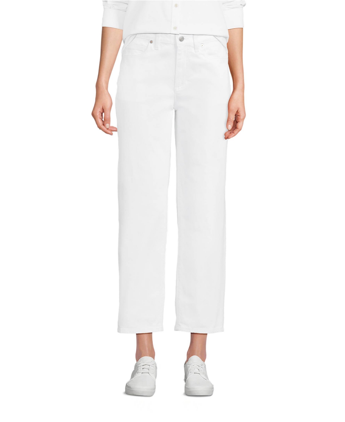 Click here for Lands End Womens Soft Denim Mid Rise Relaxed Strai... prices