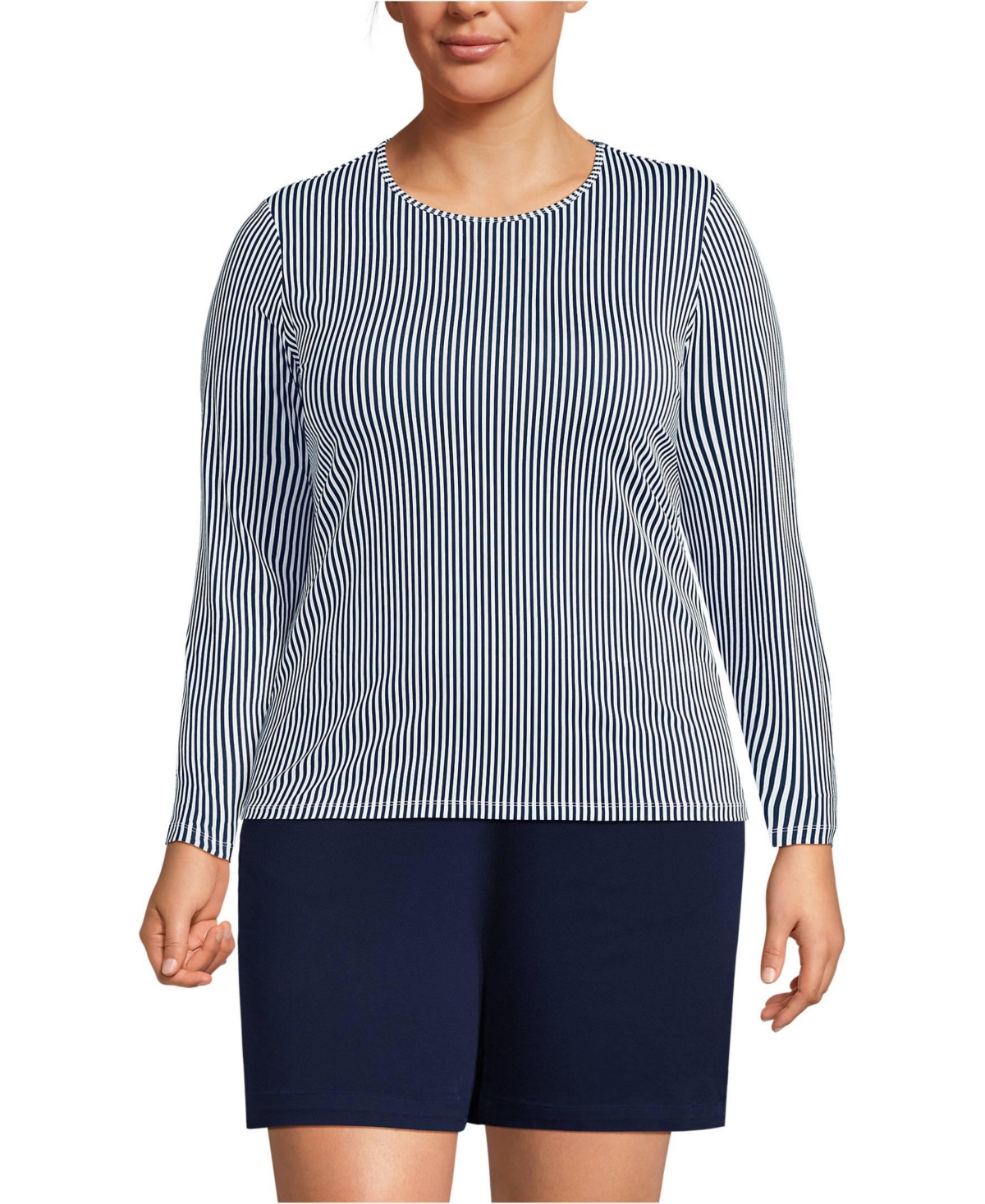 Click here for Lands End Plus Size Long Sleeve Crewneck Garden Te... prices