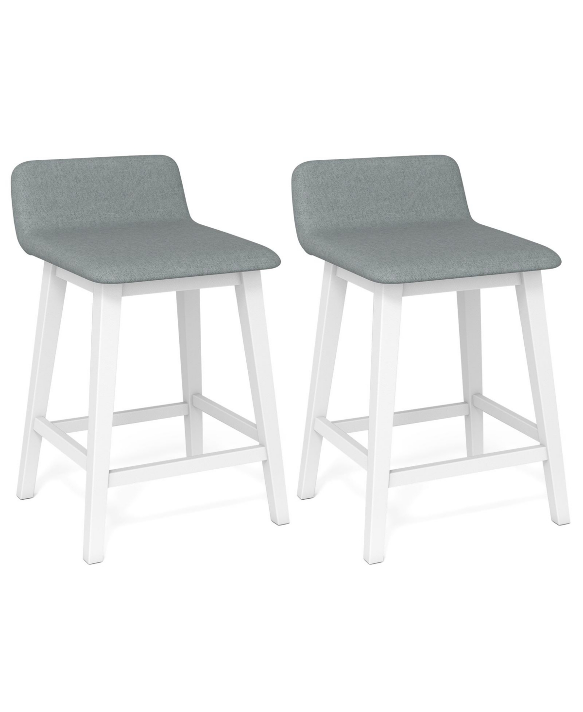 Click here for Gymax 24 Upholstered Barstools w/ Low Back Footres... prices