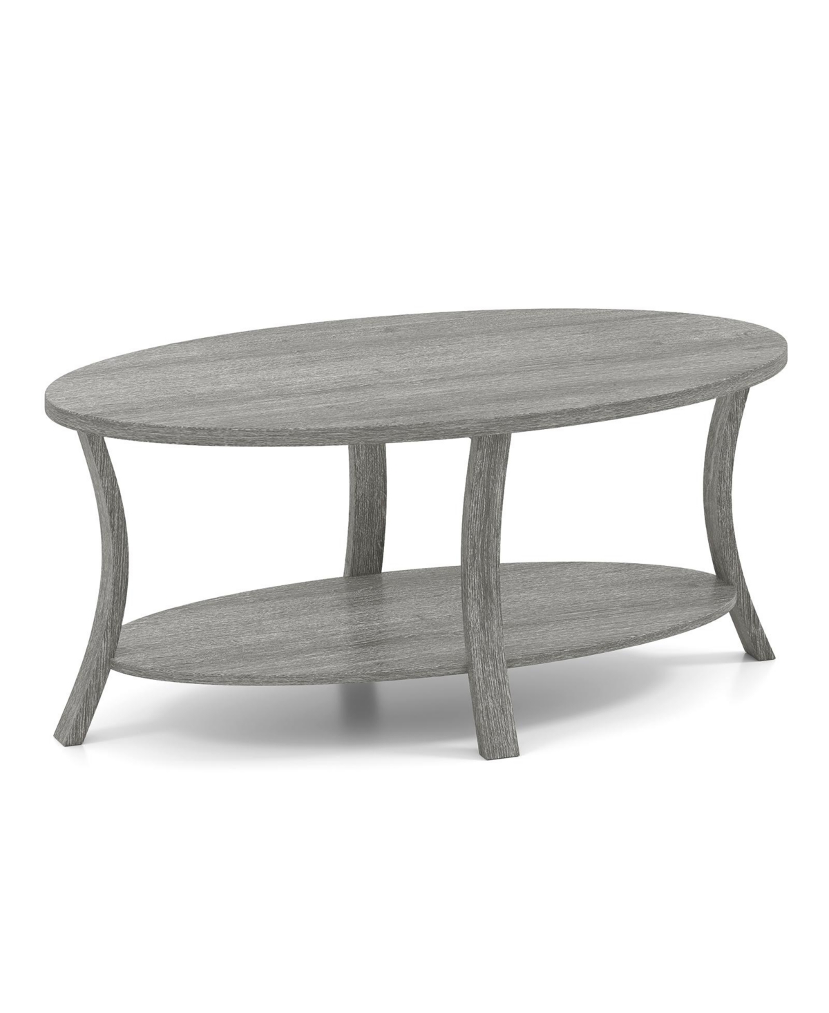 Click here for Slickblue Oval Coffee Table 2 Tier Storage Shelf -... prices