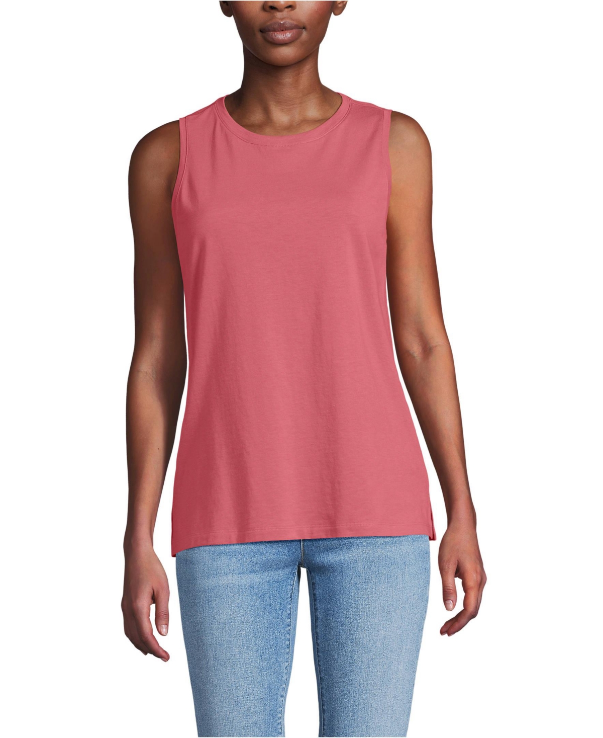 Click here for Lands End Womens Supima Cotton Crew Neck Tank - So... prices
