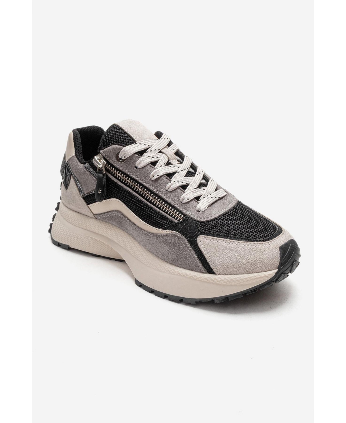 Click here for Prologue Shoes Womens Rocca Zip Sneaker - Black prices