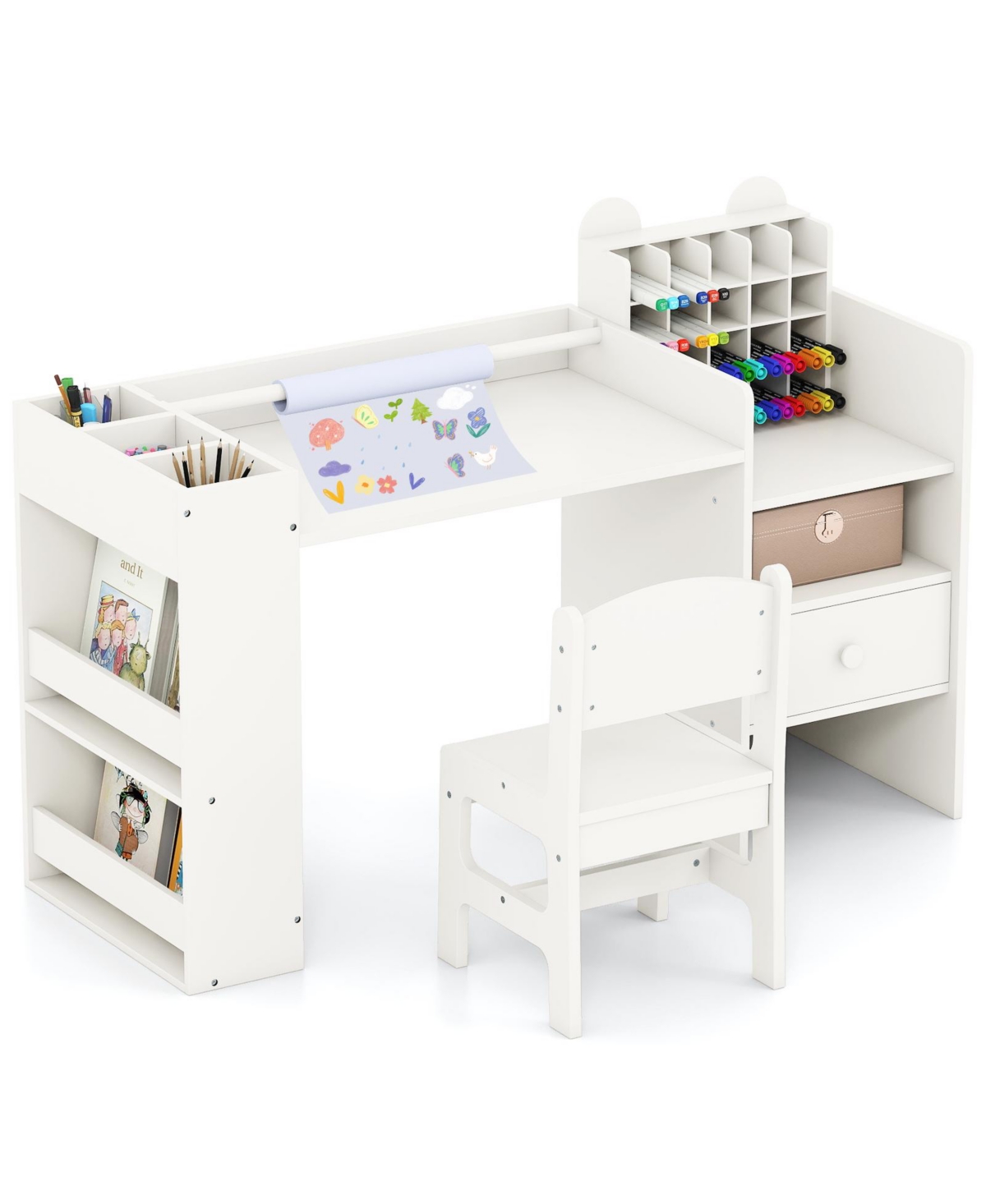 Click here for Sugift Kids Art Table and Chair Set with Paper Rol... prices