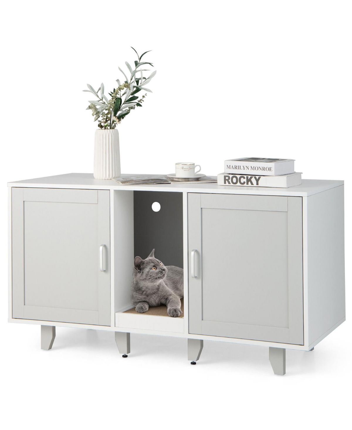 Click here for Gymax Cat Litter Box Enclosure Hidden Cat Washroom... prices