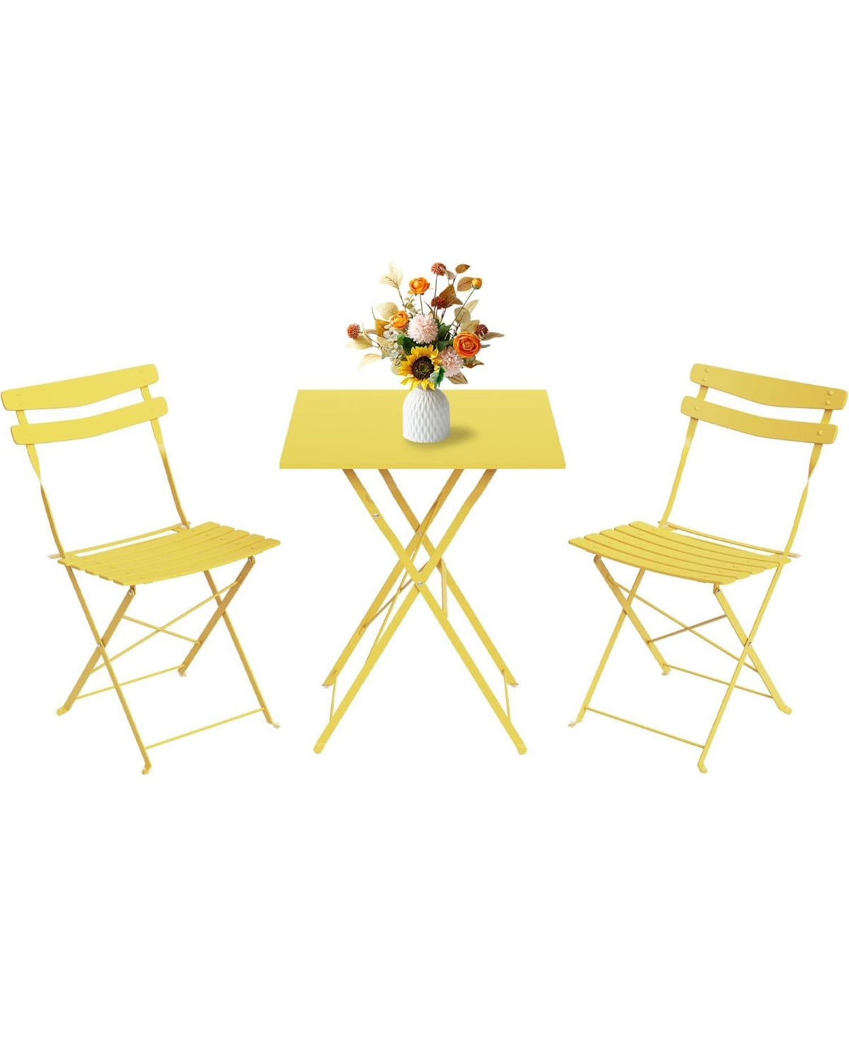 Click here for gaomon 3-Piece Foldable Metal Bistro Set with Squa... prices
