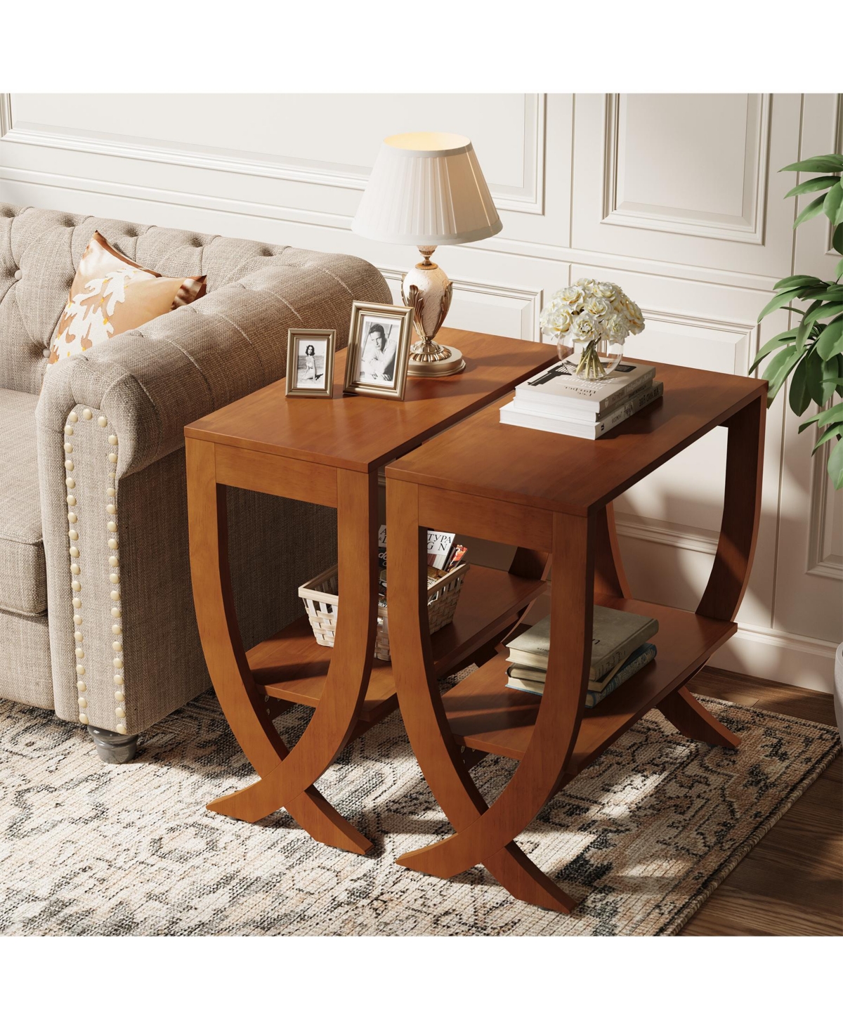 Click here for Tribesigns Solid End Table Set of 2  2-Tier Couch... prices