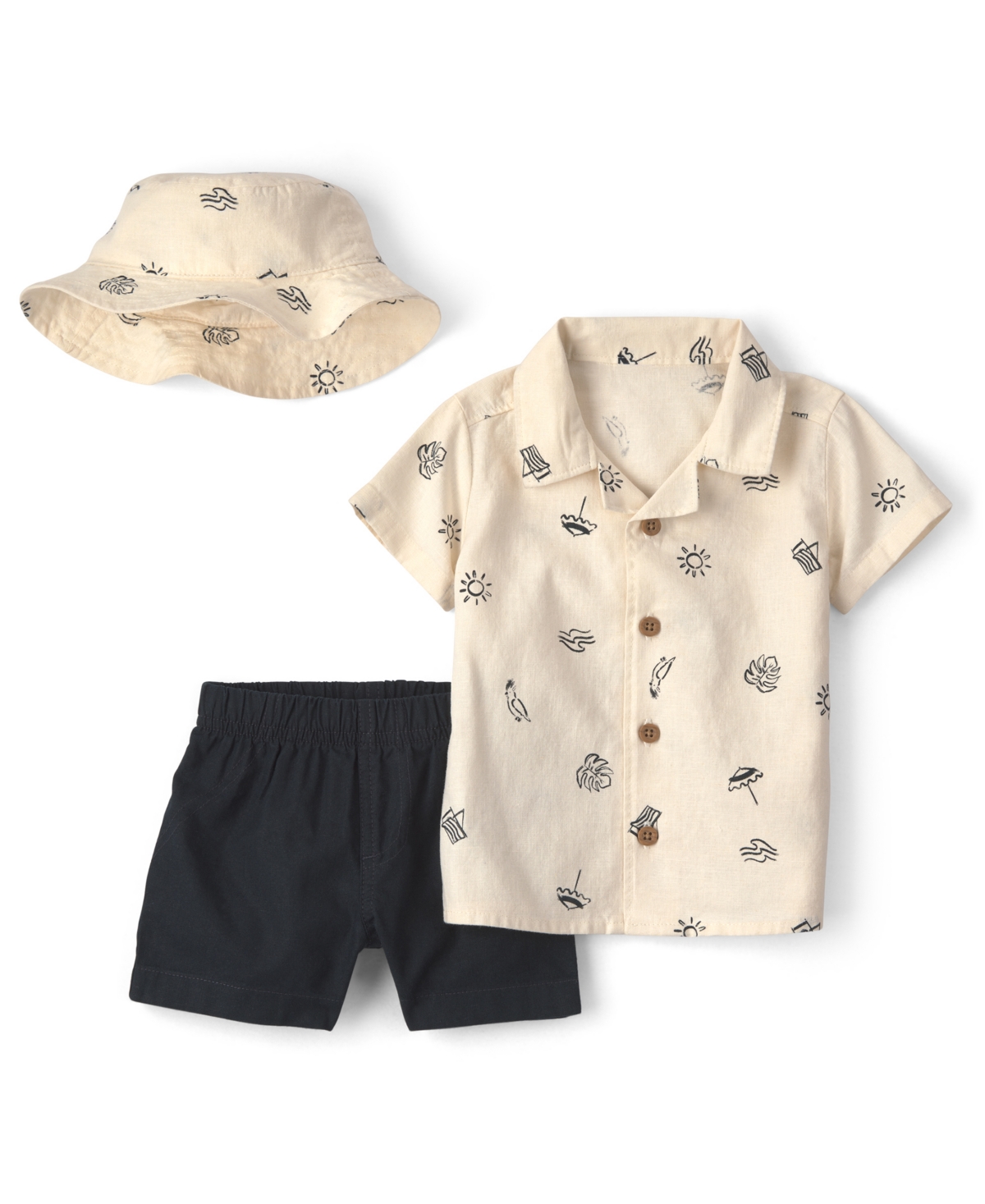 Click here for Carters Baby Boys Linen-Blend Top  Shorts and Hat... prices