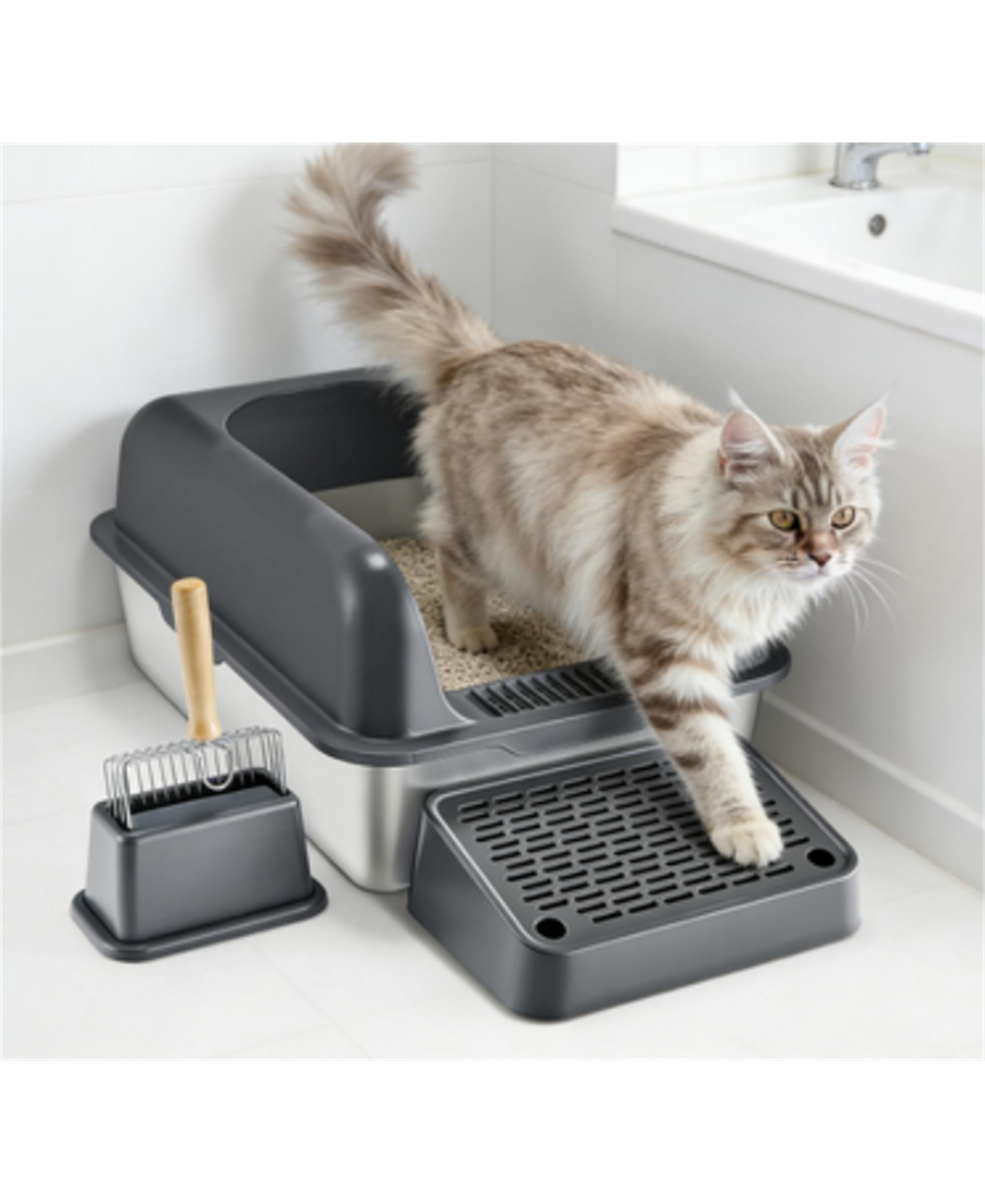 Click here for Zeus & Ruta 6in Deep Odor-Free Cat Litter Box with... prices