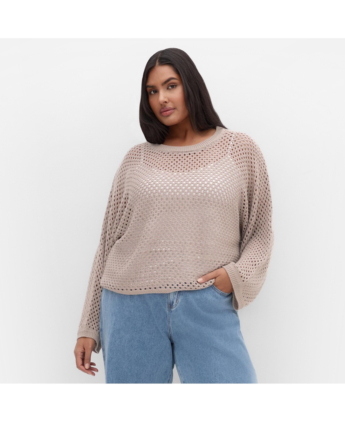Click here for City Chic Womens Crochet Knit Long Sleeve Top - St... prices
