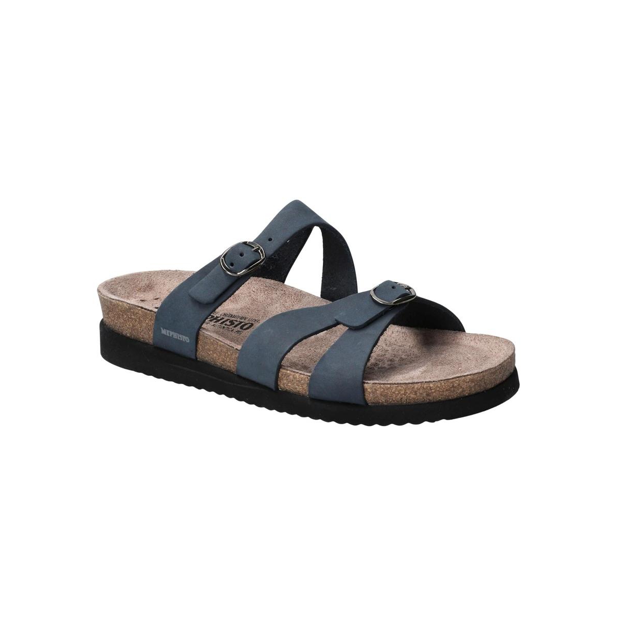 Click here for Mephisto Womens Hannel Nubuk Leather Sandal - Navy prices