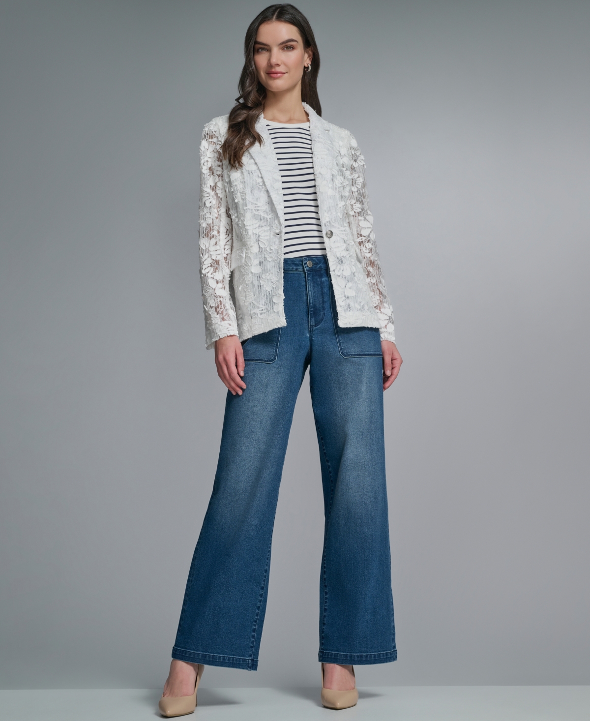 Click here for Karl Lagerfeld Paris Petite One-Button Blazer - So... prices