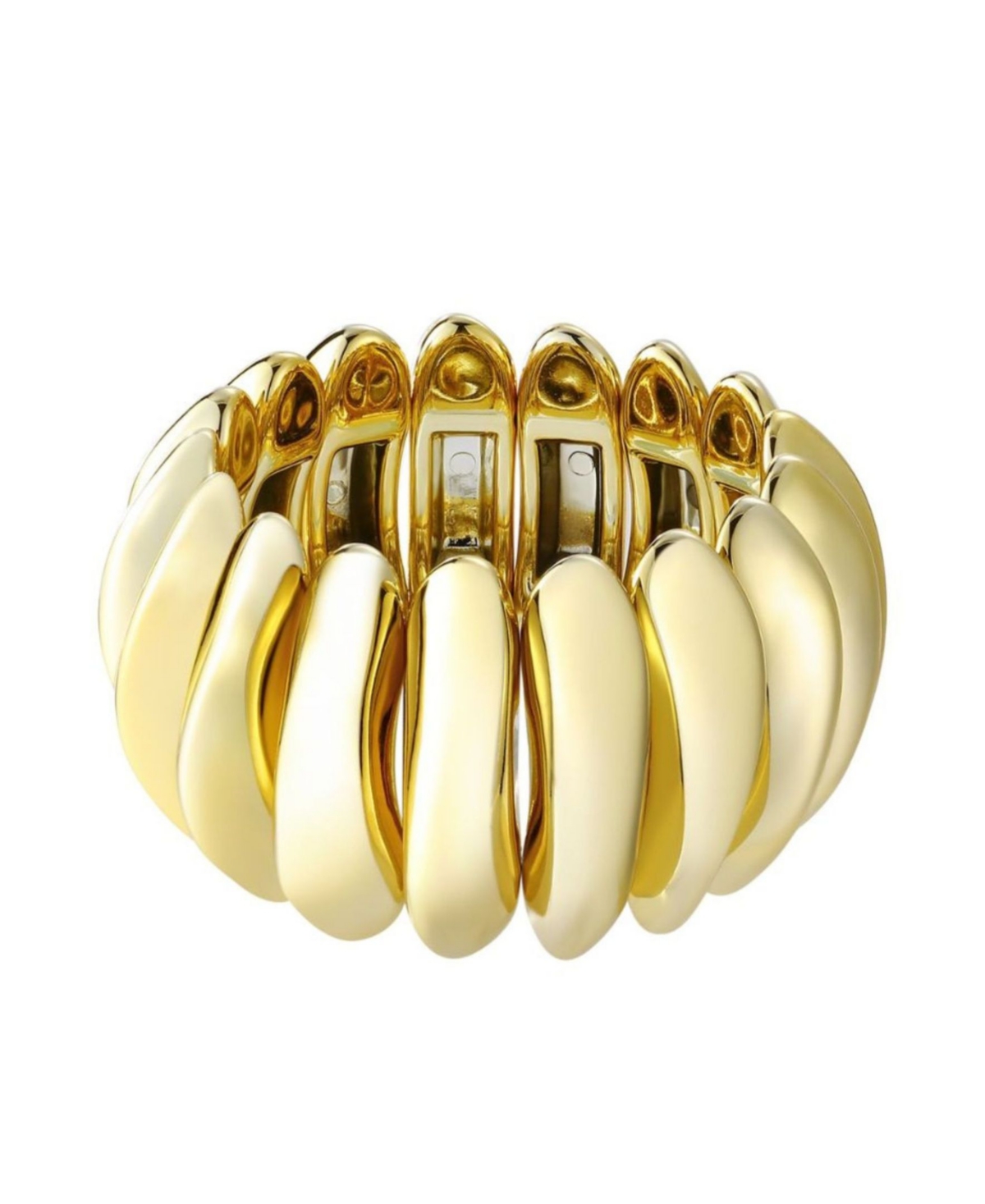 Click here for Adornia Gold Puffy Link Stretch Cuff Bracelet - Go... prices