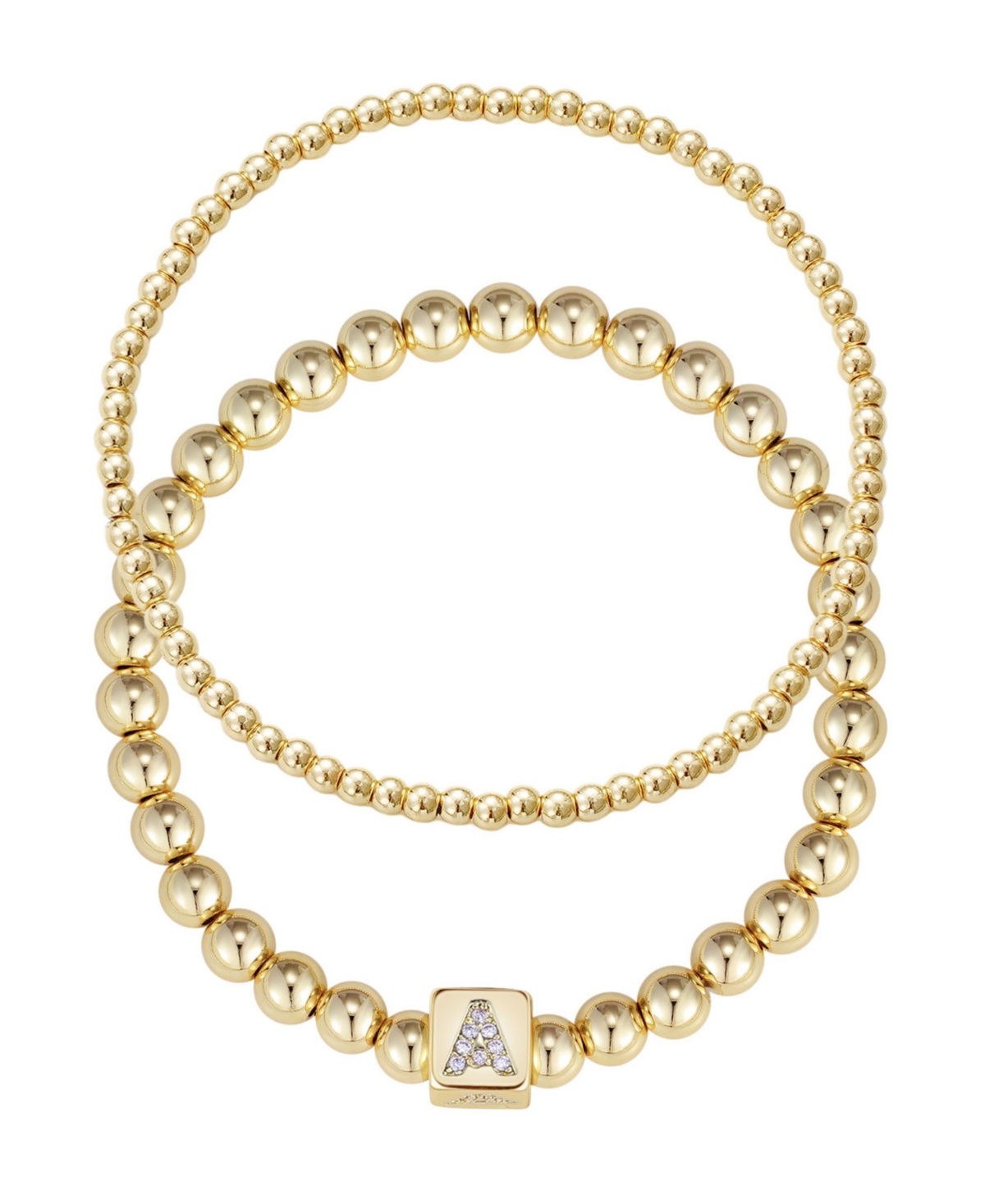 Click here for Adornia Cubic Zirconia Gold Set of 2 Initial Cube... prices