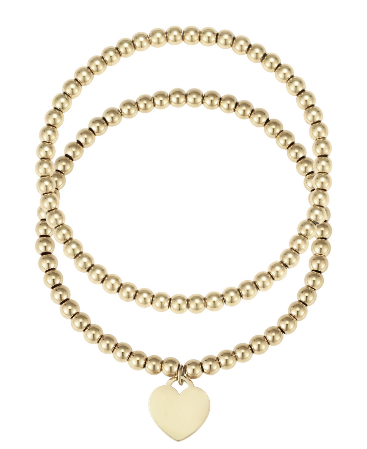 Click here for Adornia Gold 2-Piece Bead Heart Bracelet Set - Gol... prices
