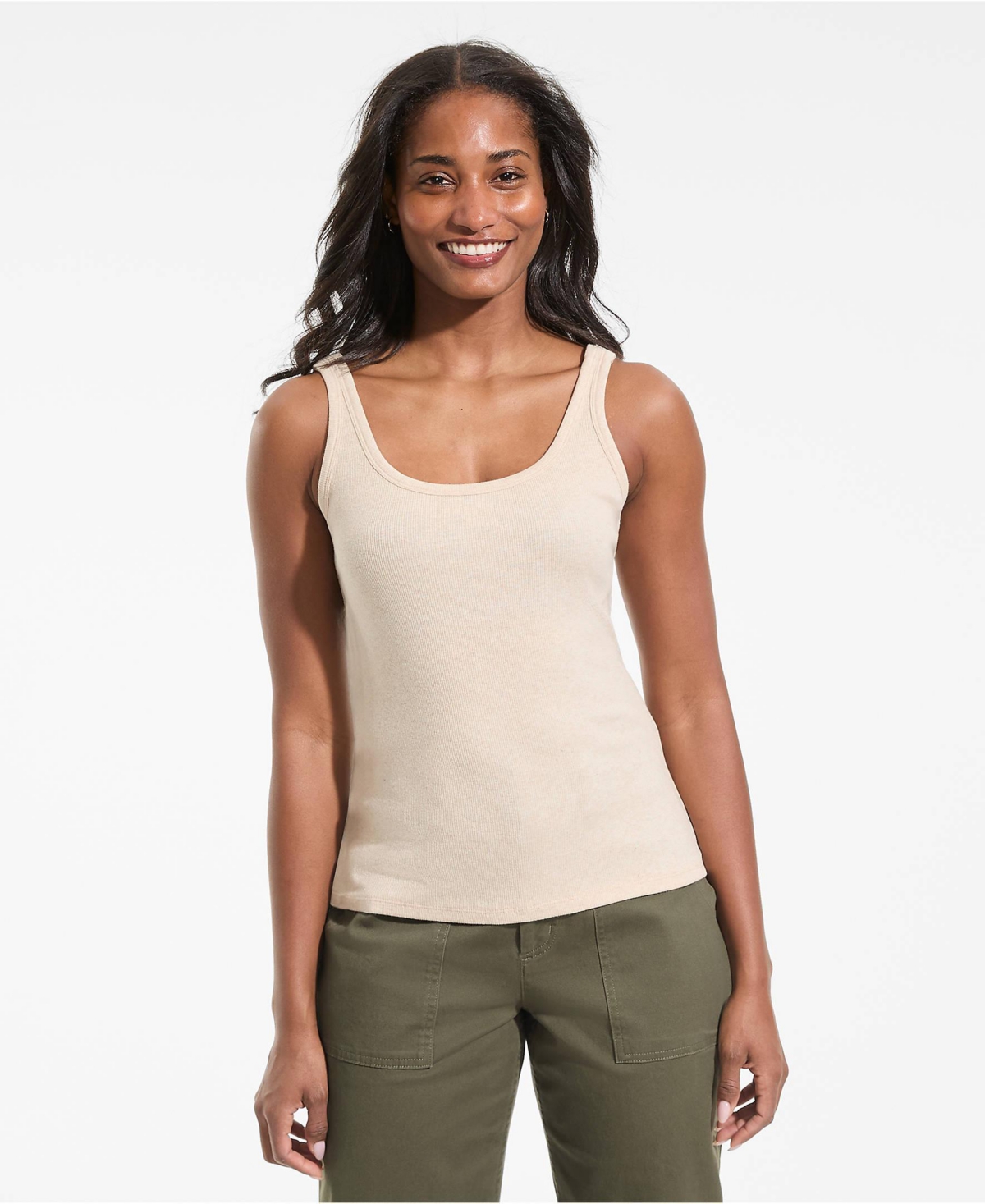 Click here for Lands End Womens Micro Rib Go-To Layering Tank - O... prices