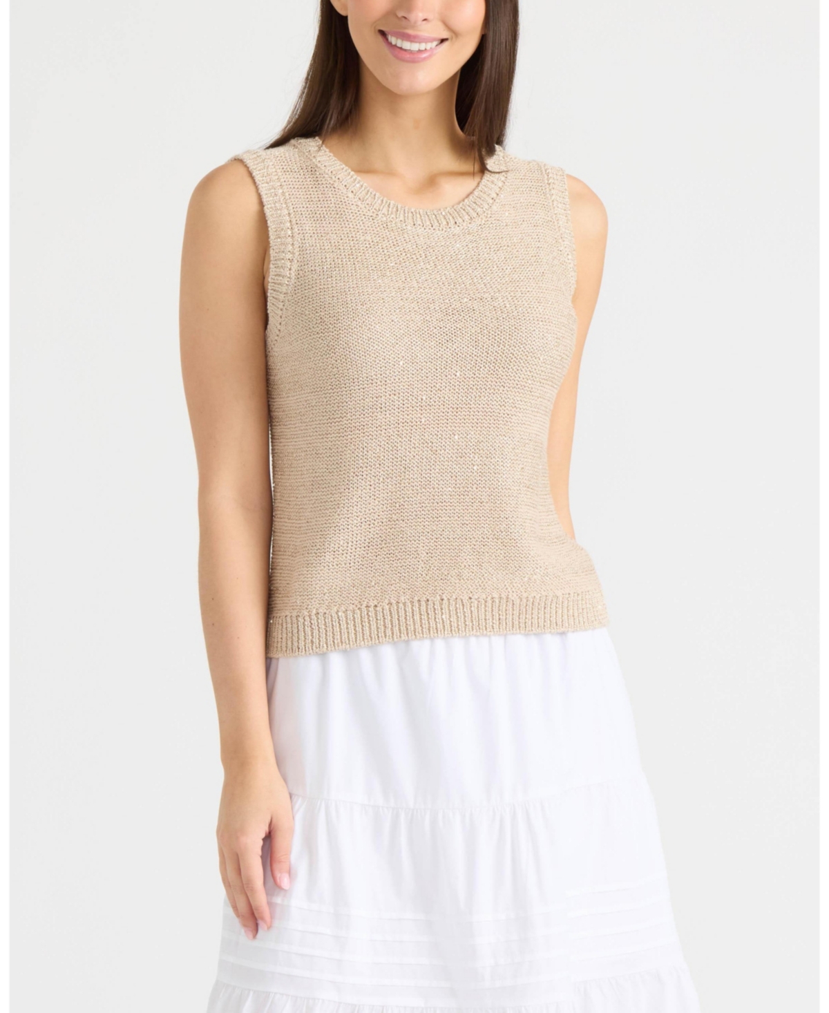 Click here for Ellen Tracy Womens Sweater Top - Taupe prices