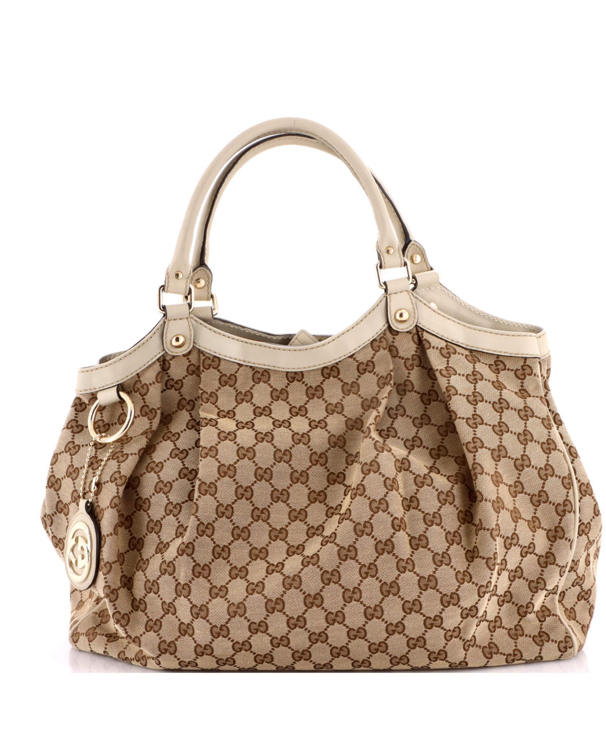 Click here for Pre-Owned Gucci Large Sukey Tote Gg Canvas with Le... prices