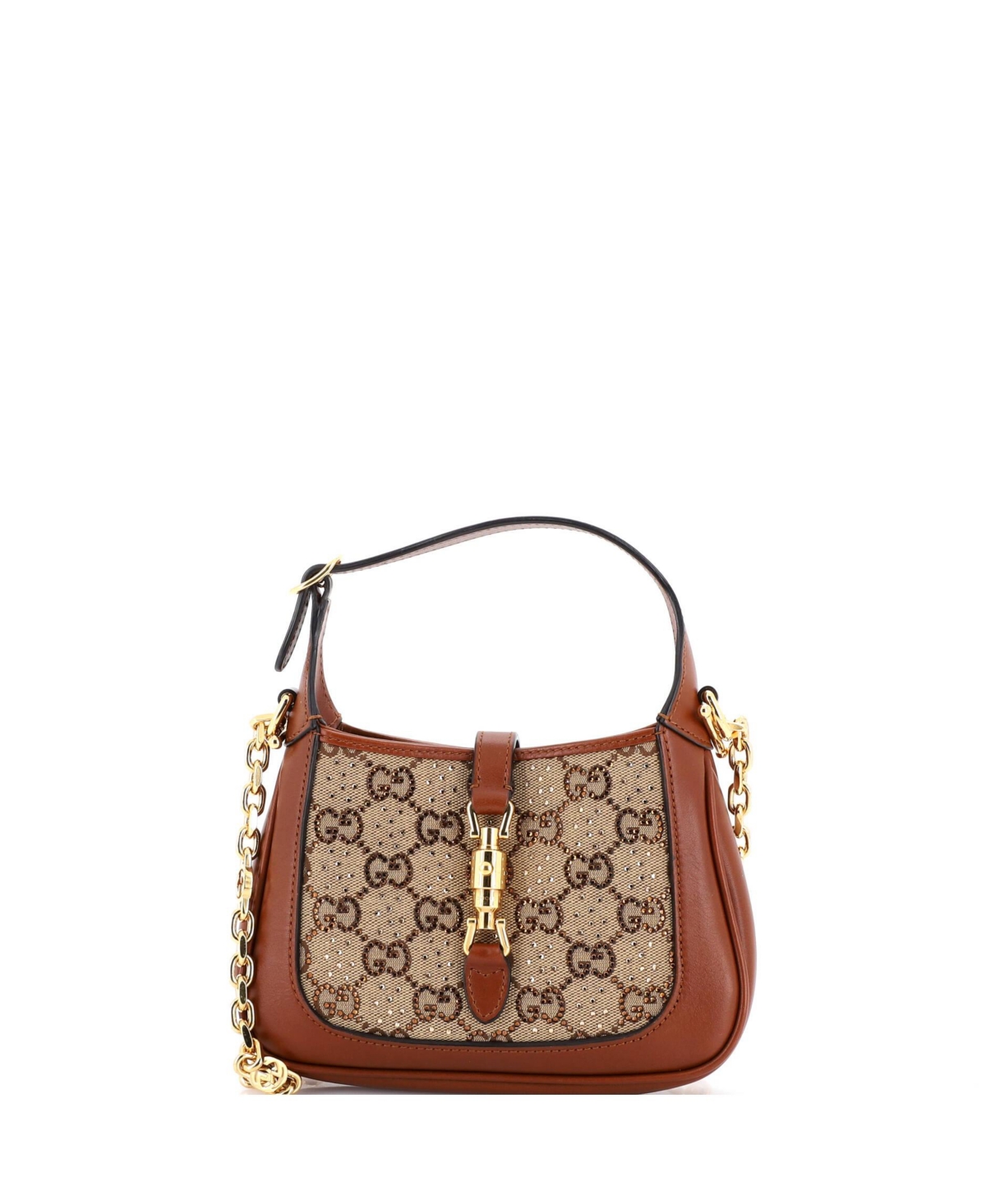 Click here for Pre-Owned Gucci Mini Jackie 1961 Chain Hobo Crysta... prices