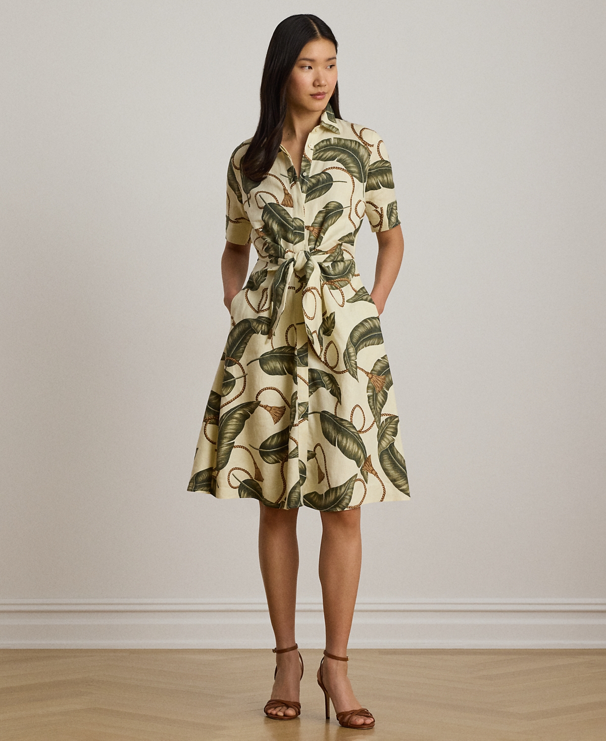 Click here for Lauren Ralph Lauren Petite Point Collar Rope-Print... prices