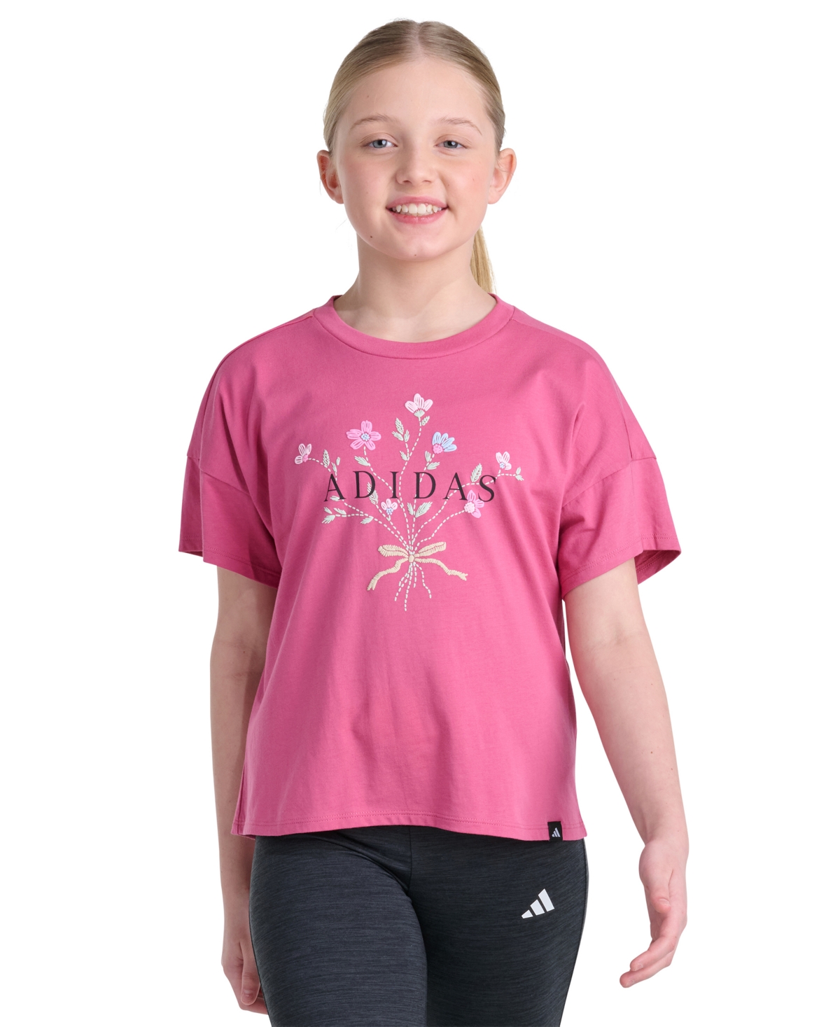 Click here for adidas Girls 8-16 Drop Shoulder Short-Sleeve T-Shi... prices