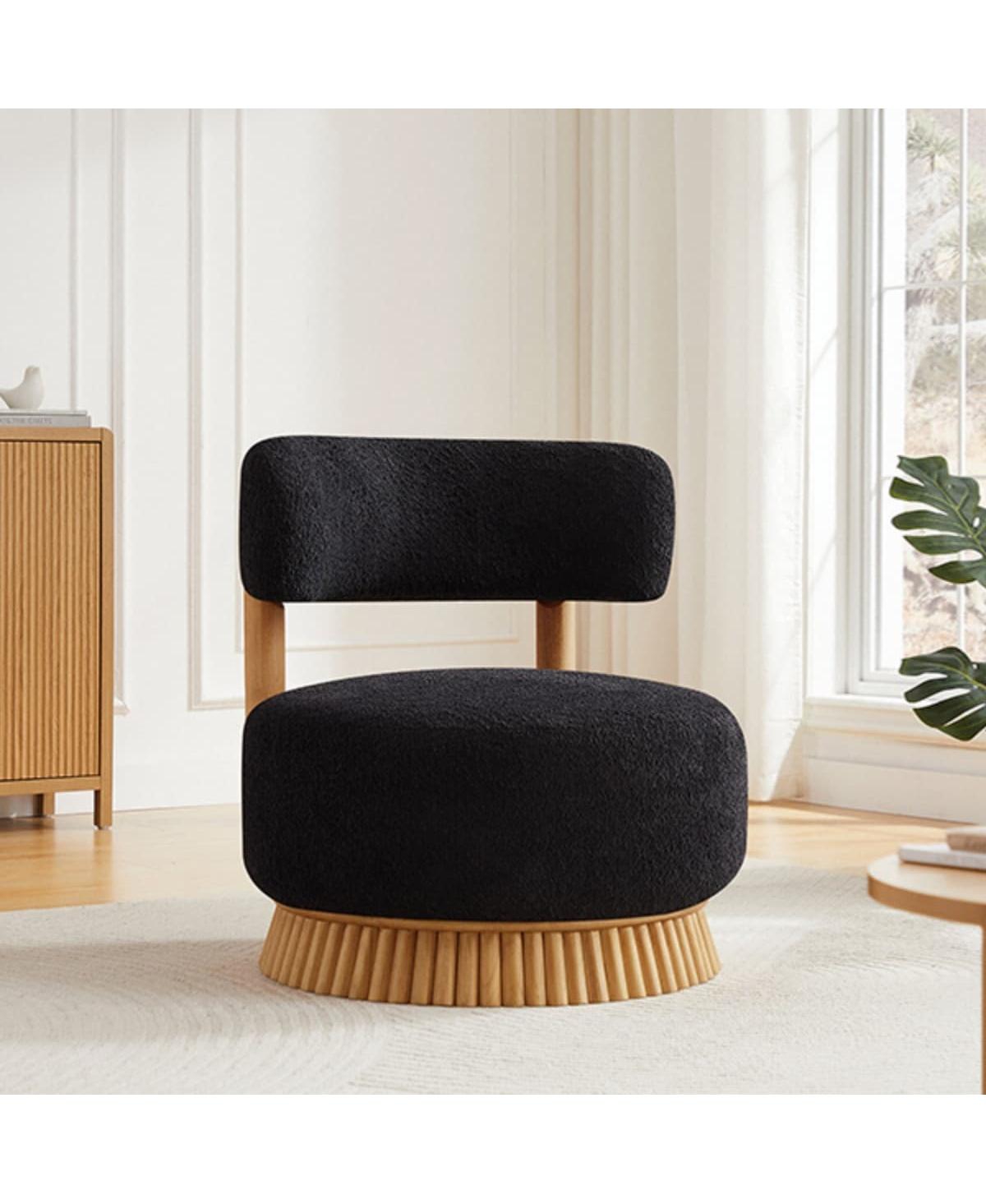 Click here for Maison Boucle Accent Chair Wide Armless Lounge Cha... prices