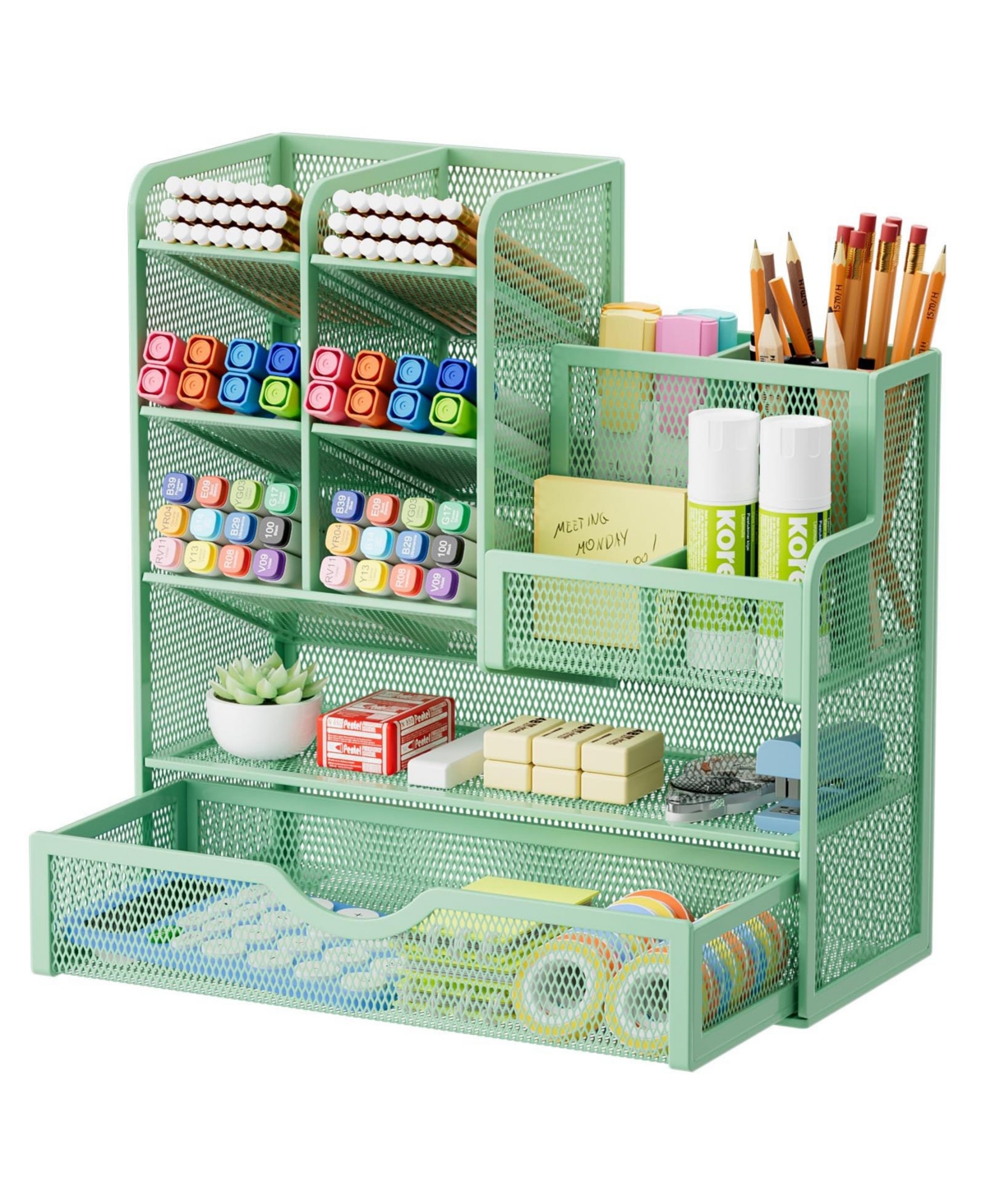 Click here for Gnuadz Mesh Pen Holder with Drawer Organizer - Gre... prices
