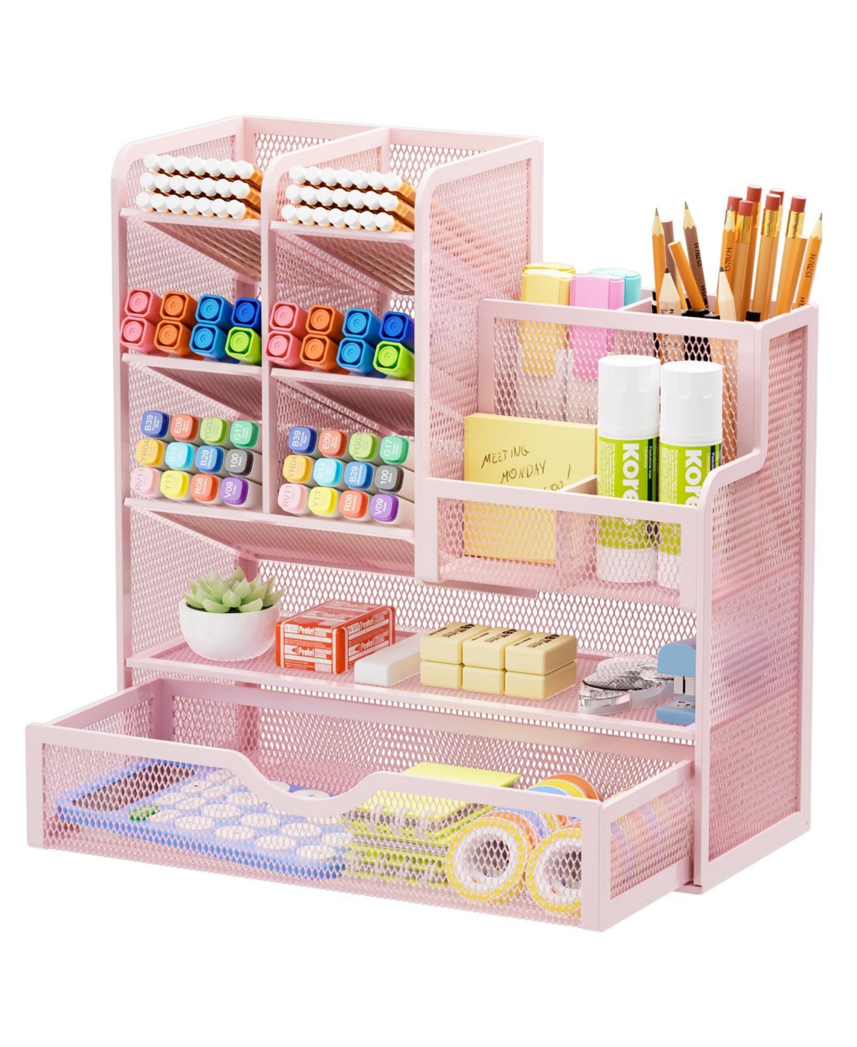 Click here for Gnuadz Mesh Pen Holder with Drawer Organizer - Pin... prices