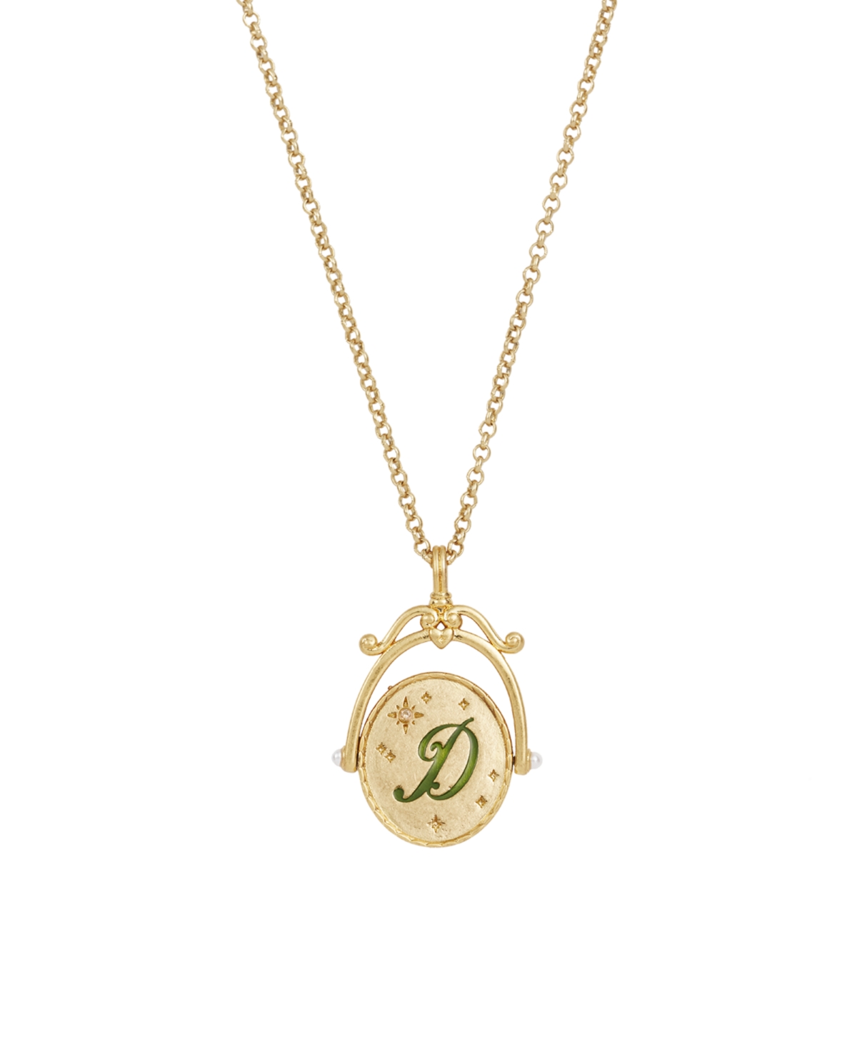 Click here for Fable England D Initial Daisy Spinner Chain Neckla... prices