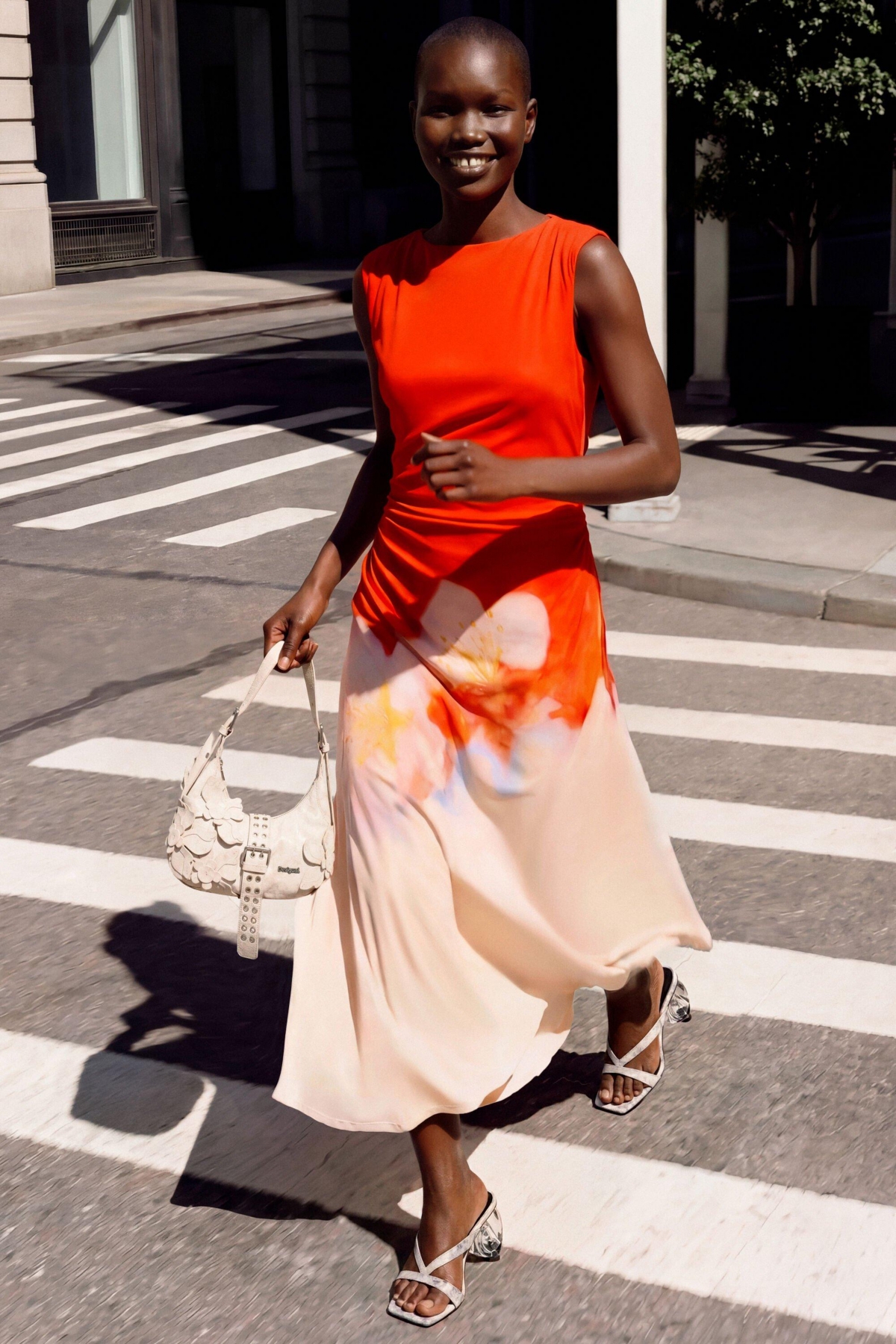 Click here for Desigual Womens Two-tone floral dress - Coral prices