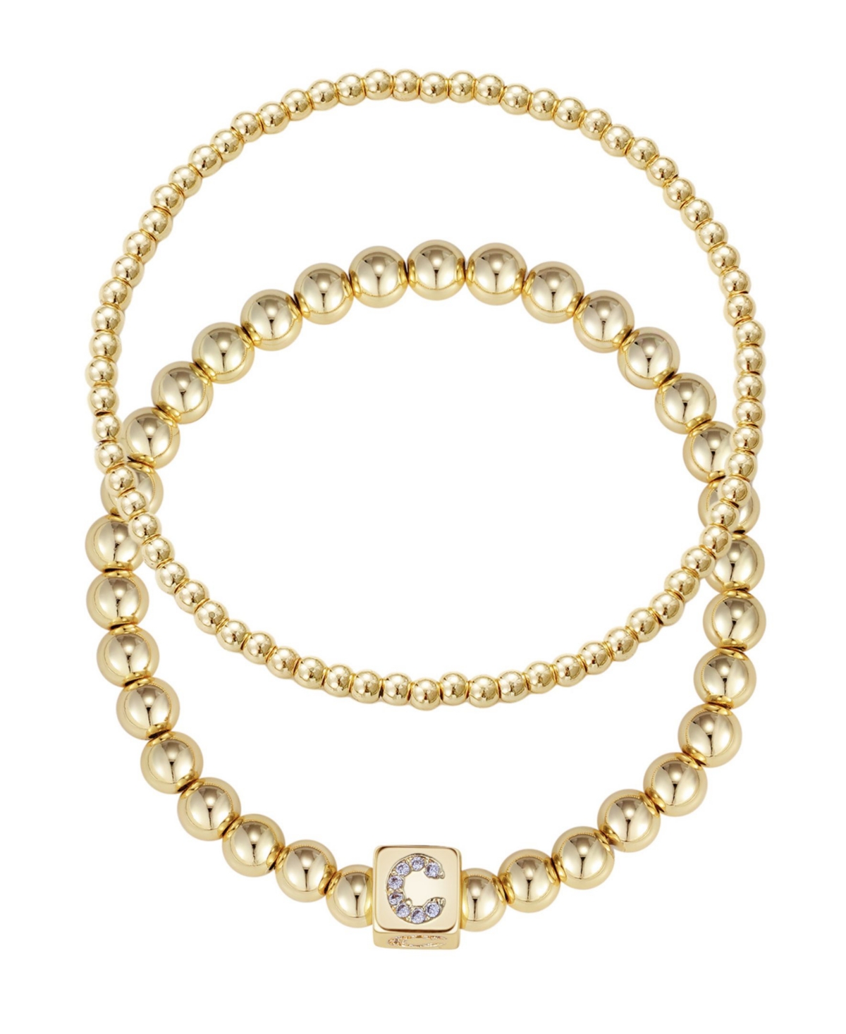 Click here for Adornia Cubic Zirconia Gold Set of 2 Initial Cube... prices