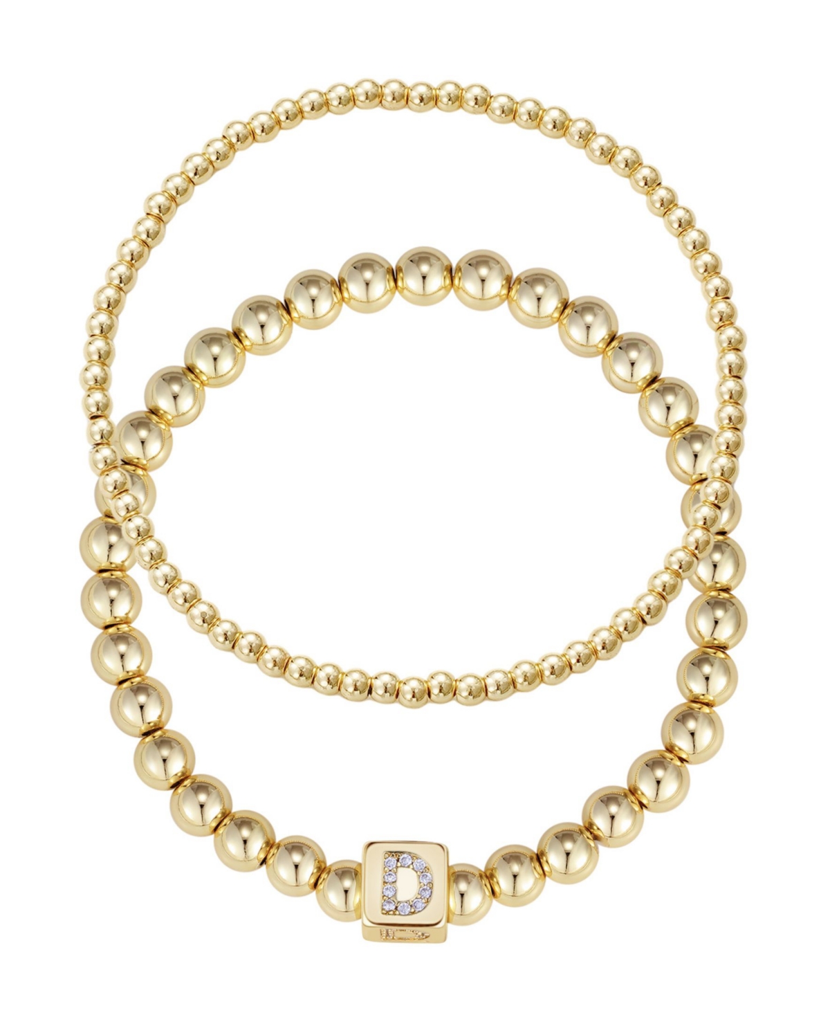 Click here for Adornia Cubic Zirconia Gold Set of 2 Initial Cube... prices