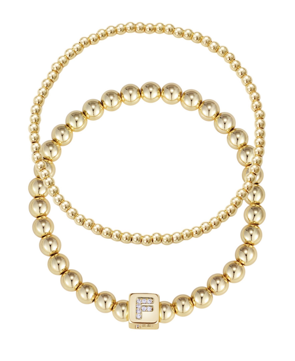 Click here for Adornia Cubic Zirconia Gold Set of 2 Initial Cube... prices