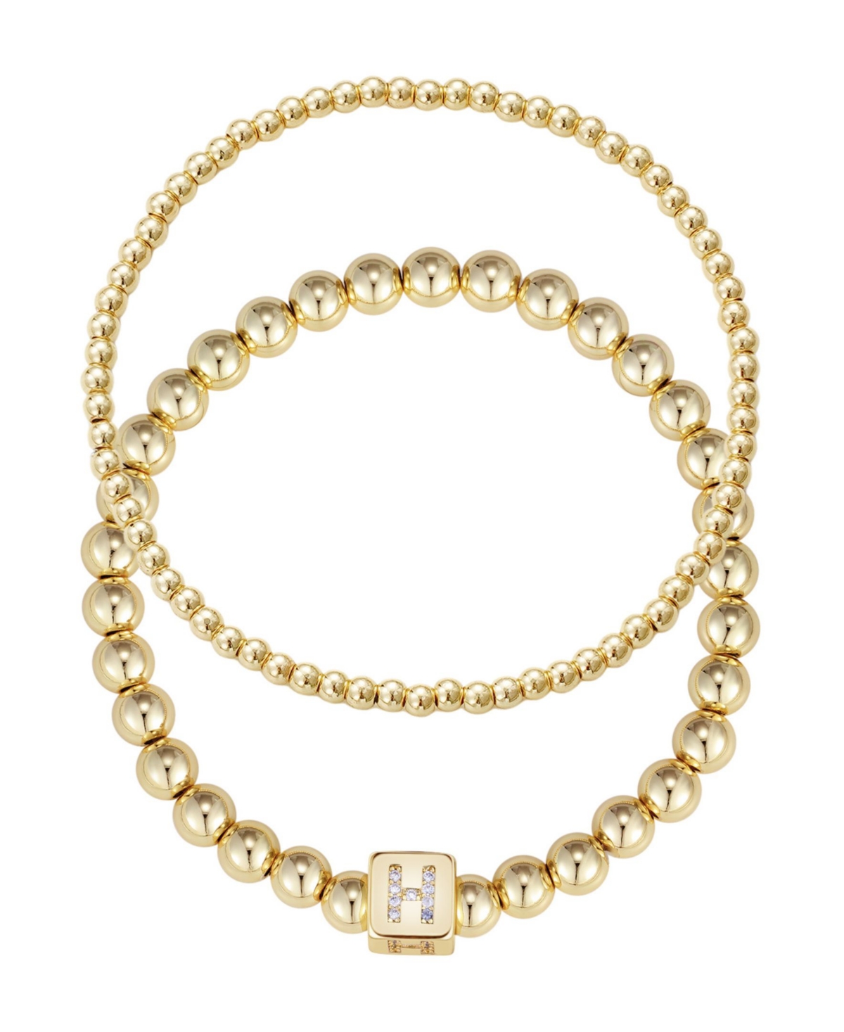 Click here for Adornia Cubic Zirconia Gold Set of 2 Initial Cube... prices