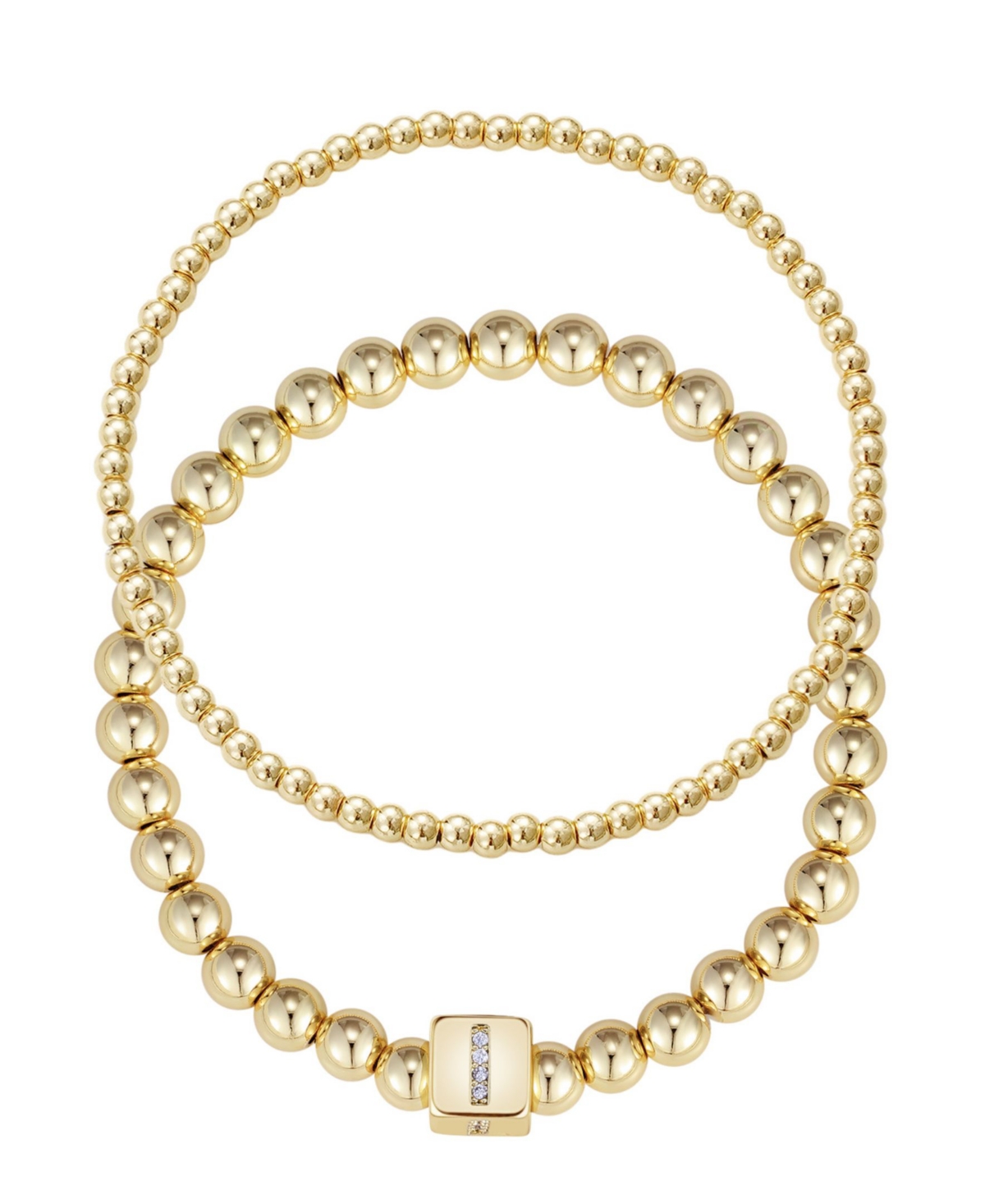 Click here for Adornia Cubic Zirconia Gold Set of 2 Initial Cube... prices