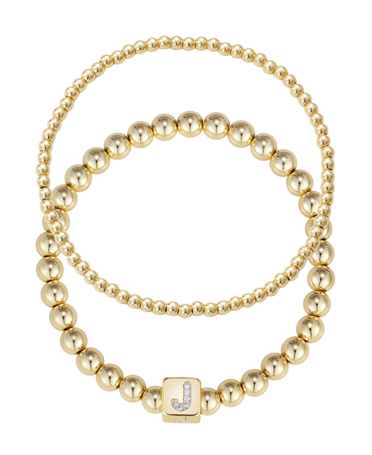 Click here for Adornia Cubic Zirconia Gold Set of 2 Initial Cube... prices