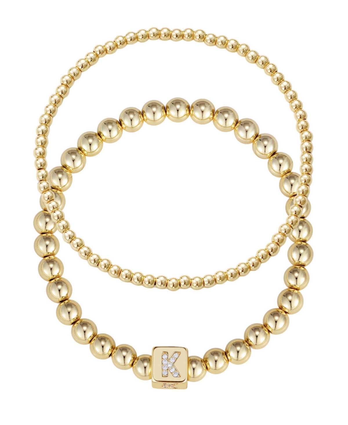 Click here for Adornia Cubic Zirconia Gold Set of 2 Initial Cube... prices