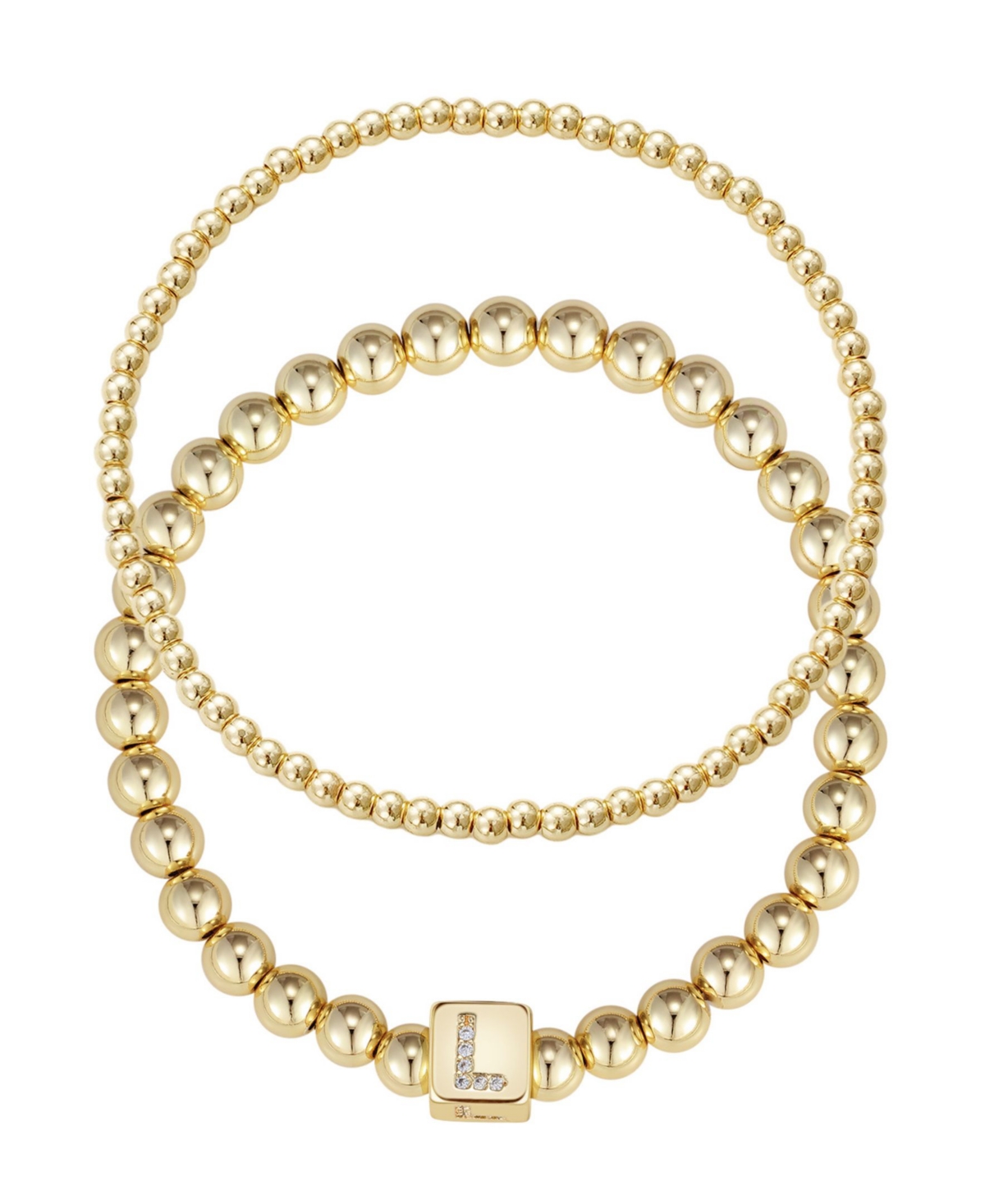 Click here for Adornia Cubic Zirconia Gold Set of 2 Initial Cube... prices