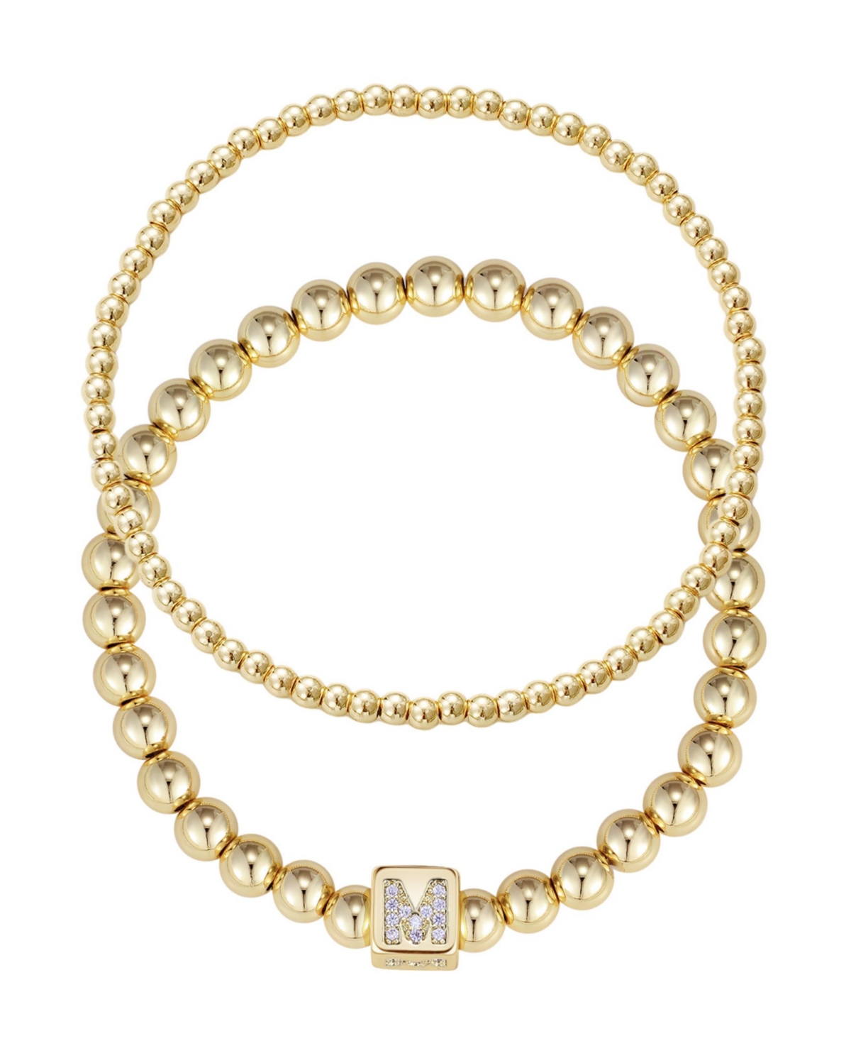 Click here for Adornia Cubic Zirconia Gold Set of 2 Initial Cube... prices