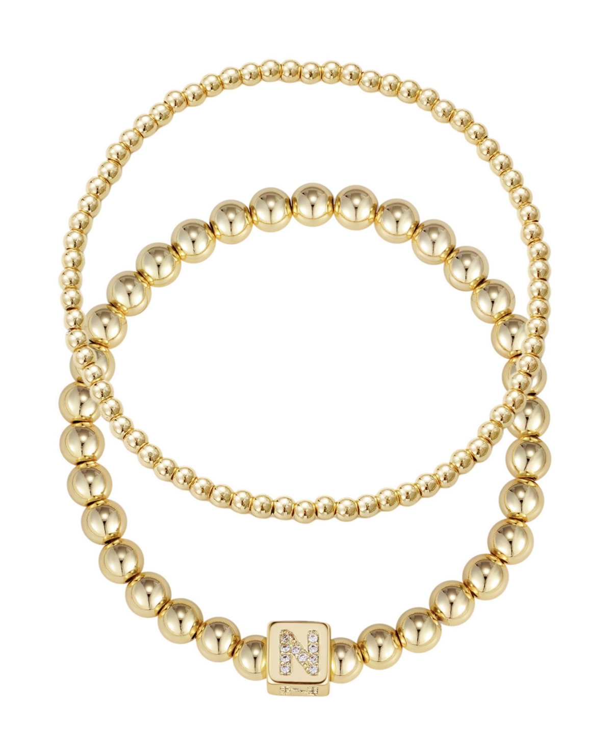 Click here for Adornia Cubic Zirconia Gold Set of 2 Initial Cube... prices