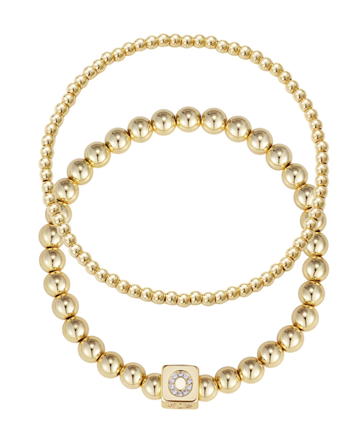 Click here for Adornia Cubic Zirconia Gold Set of 2 Initial Cube... prices