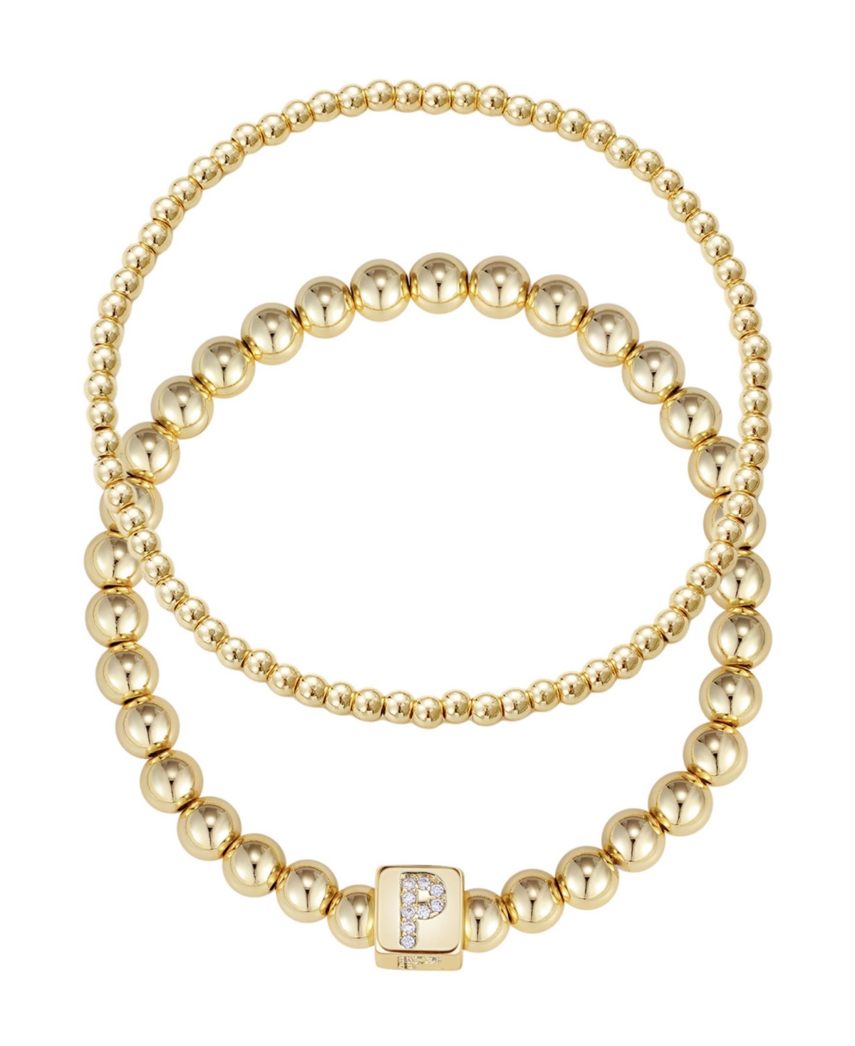 Click here for Adornia Cubic Zirconia Gold Set of 2 Initial Cube... prices