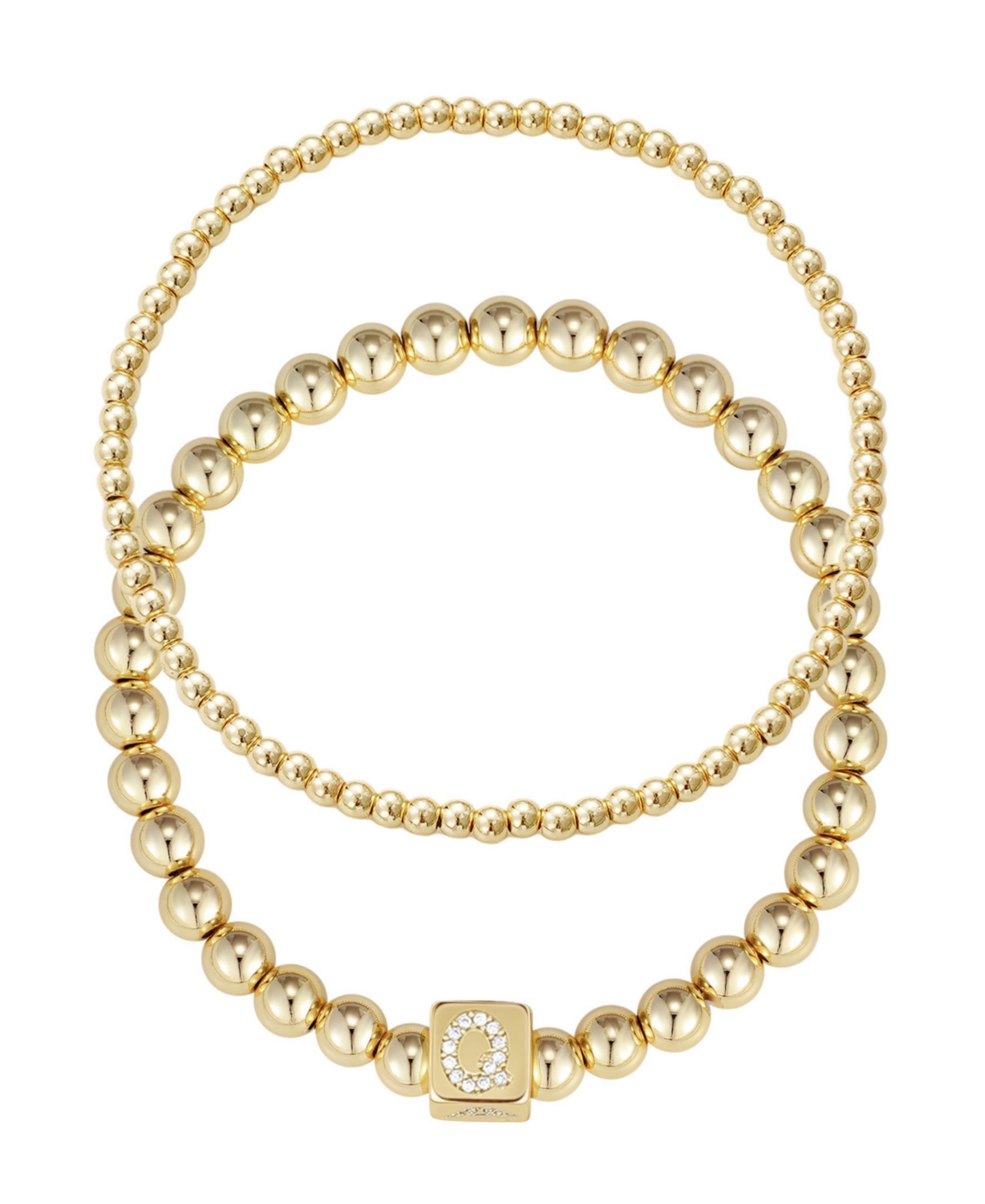 Click here for Adornia Cubic Zirconia Gold Set of 2 Initial Cube... prices