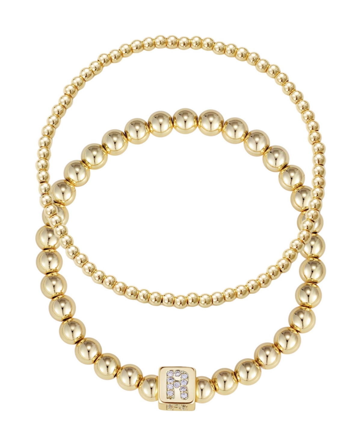 Click here for Adornia Cubic Zirconia Gold Set of 2 Initial Cube... prices