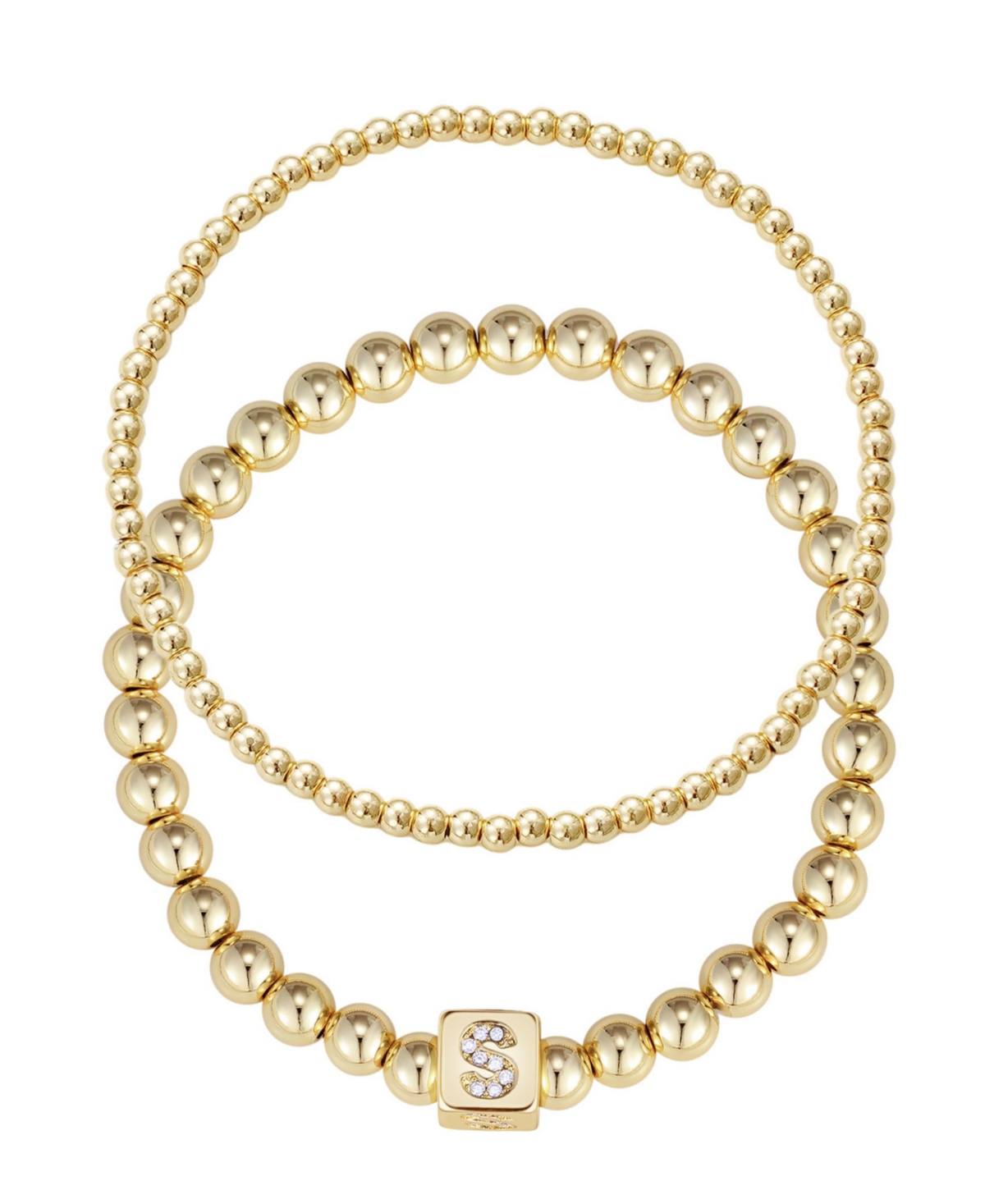 Click here for Adornia Cubic Zirconia Gold Set of 2 Initial Cube... prices