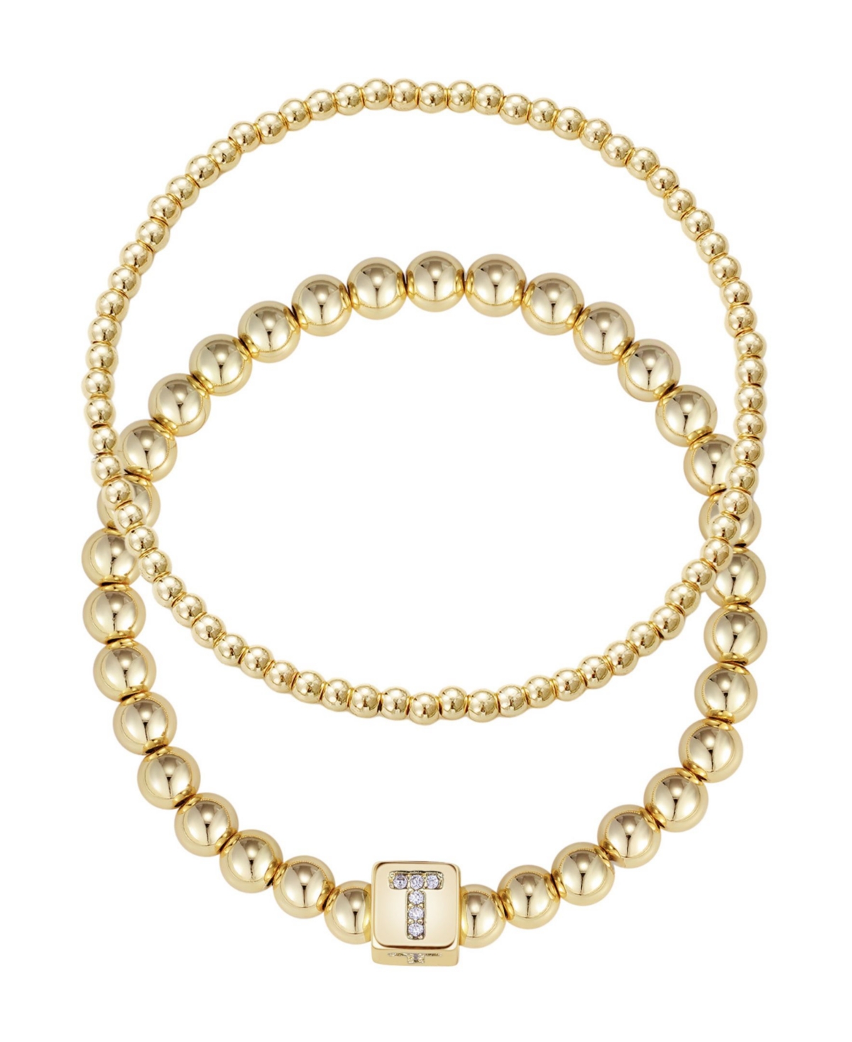 Click here for Adornia Cubic Zirconia Gold Set of 2 Initial Cube... prices