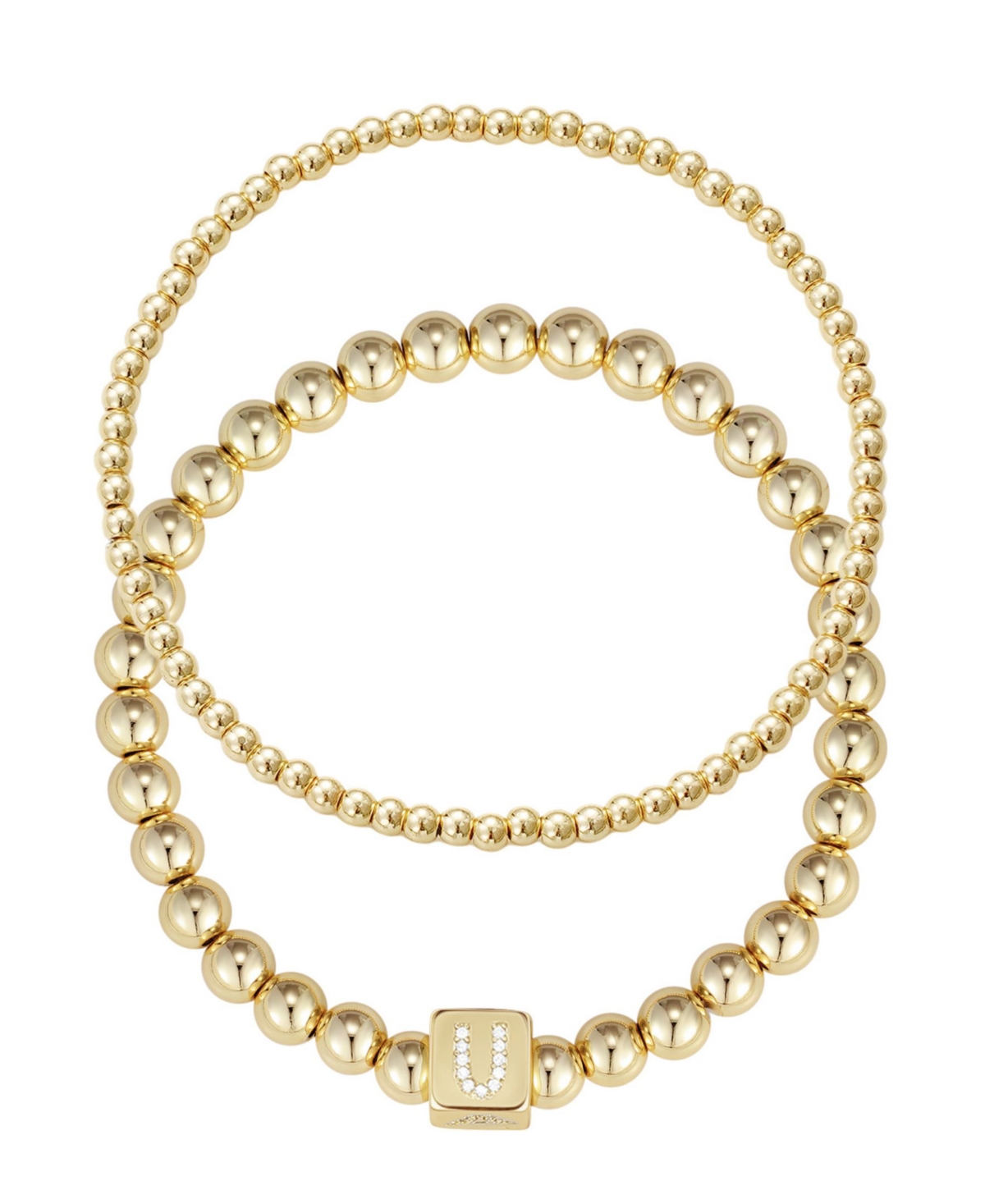 Click here for Adornia Cubic Zirconia Gold Set of 2 Initial Cube... prices