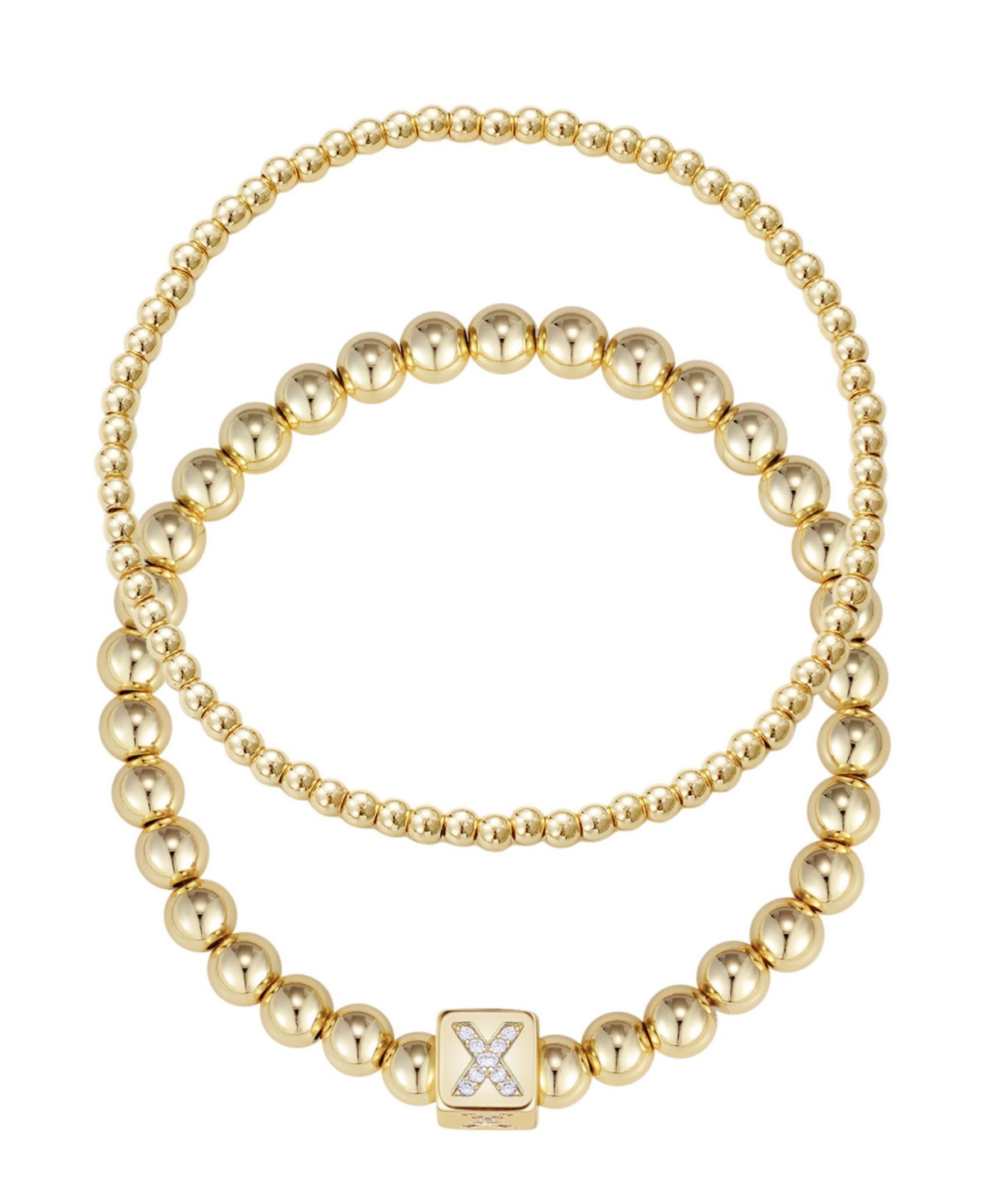 Click here for Adornia Cubic Zirconia Gold Set of 2 Initial Cube... prices