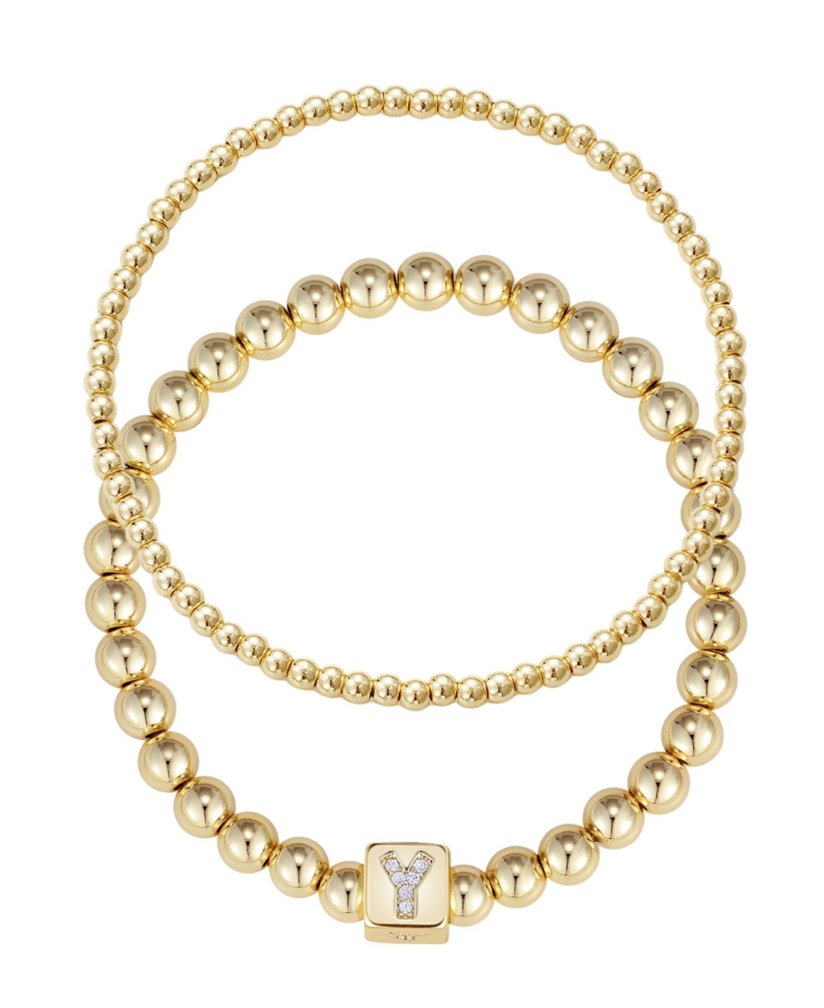 Click here for Adornia Cubic Zirconia Gold Set of 2 Initial Cube... prices