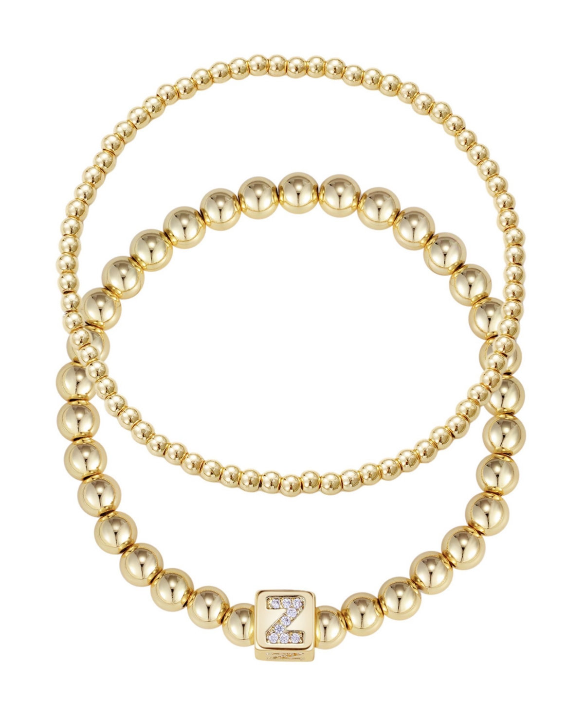 Click here for Adornia Cubic Zirconia Gold Set of 2 Initial Cube... prices