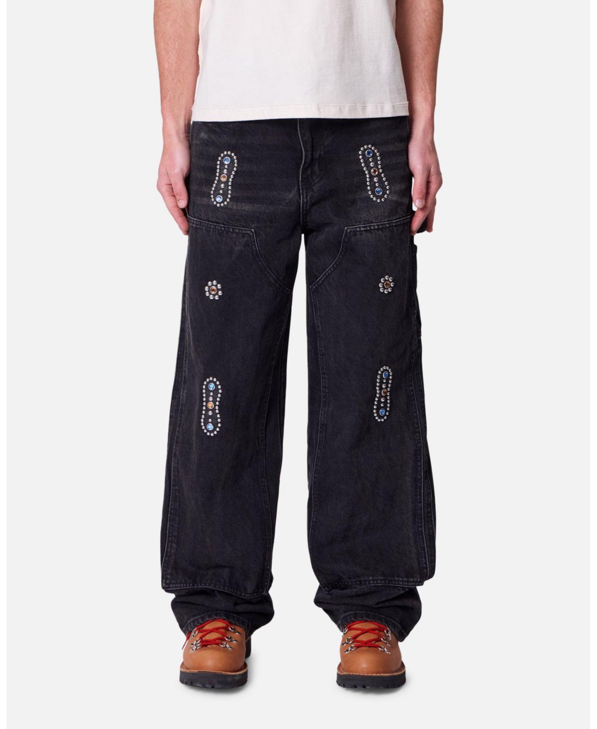 Click here for mnml Mens Ultra Baggy Western Jewel Jeans prices
